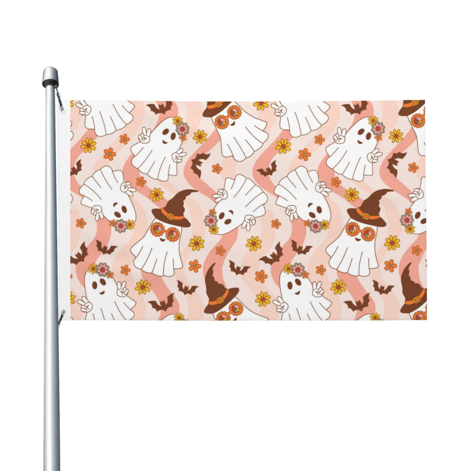 Halloween Garden Flag, cartoon cute ghost halloween Double Sided House ...