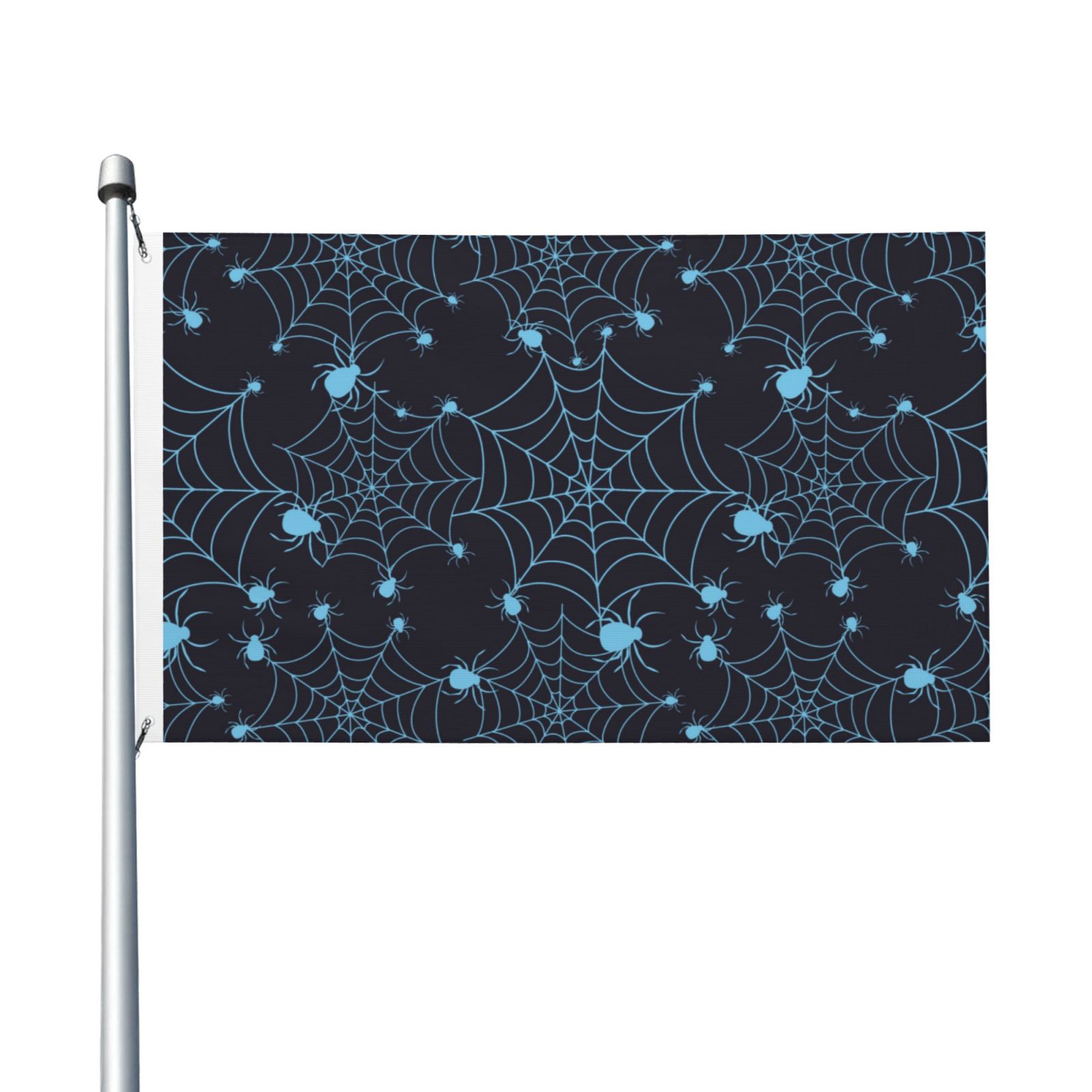 Halloween Garden Flag, halloween blue spiderweb cobweb Double Sided ...