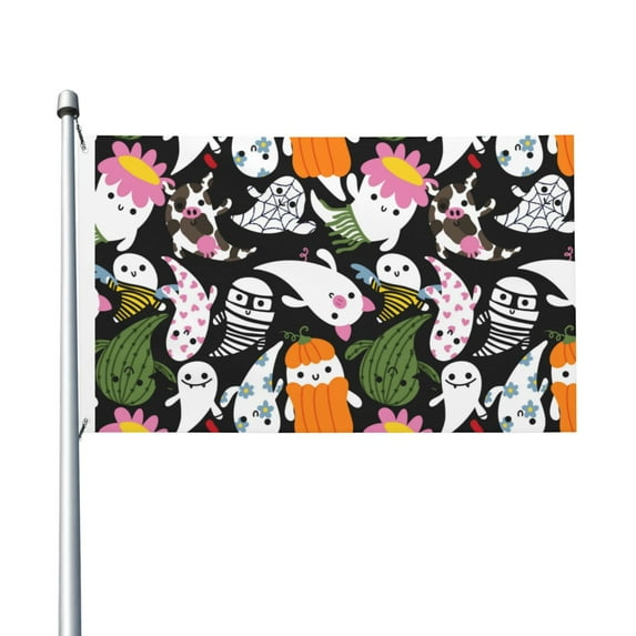 Halloween Garden Flag, halloween cute ghost cartoon Double Sided House ...