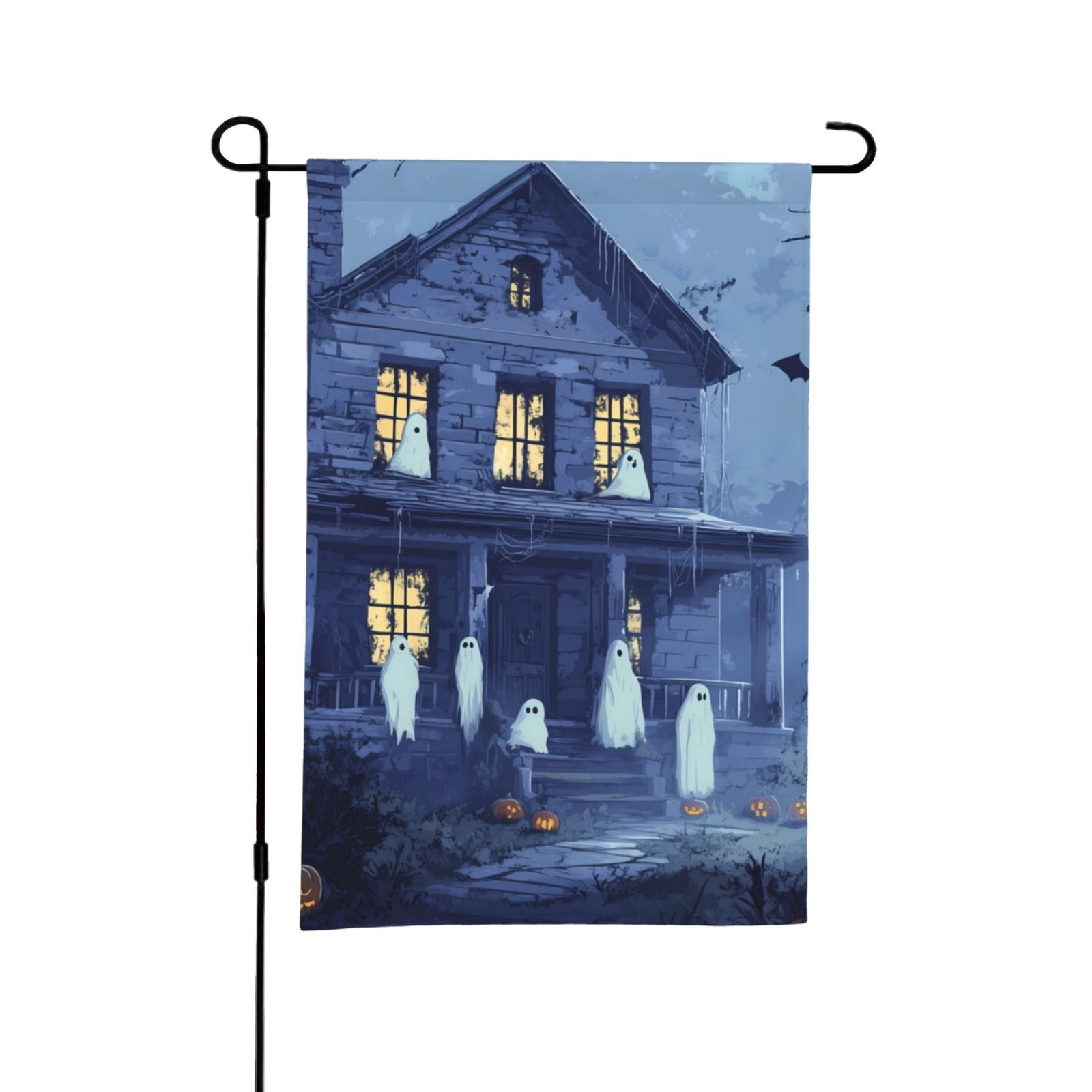 Halloween Garden Flags 12x18 - Halloween Cartoon Ghost Castle Double ...