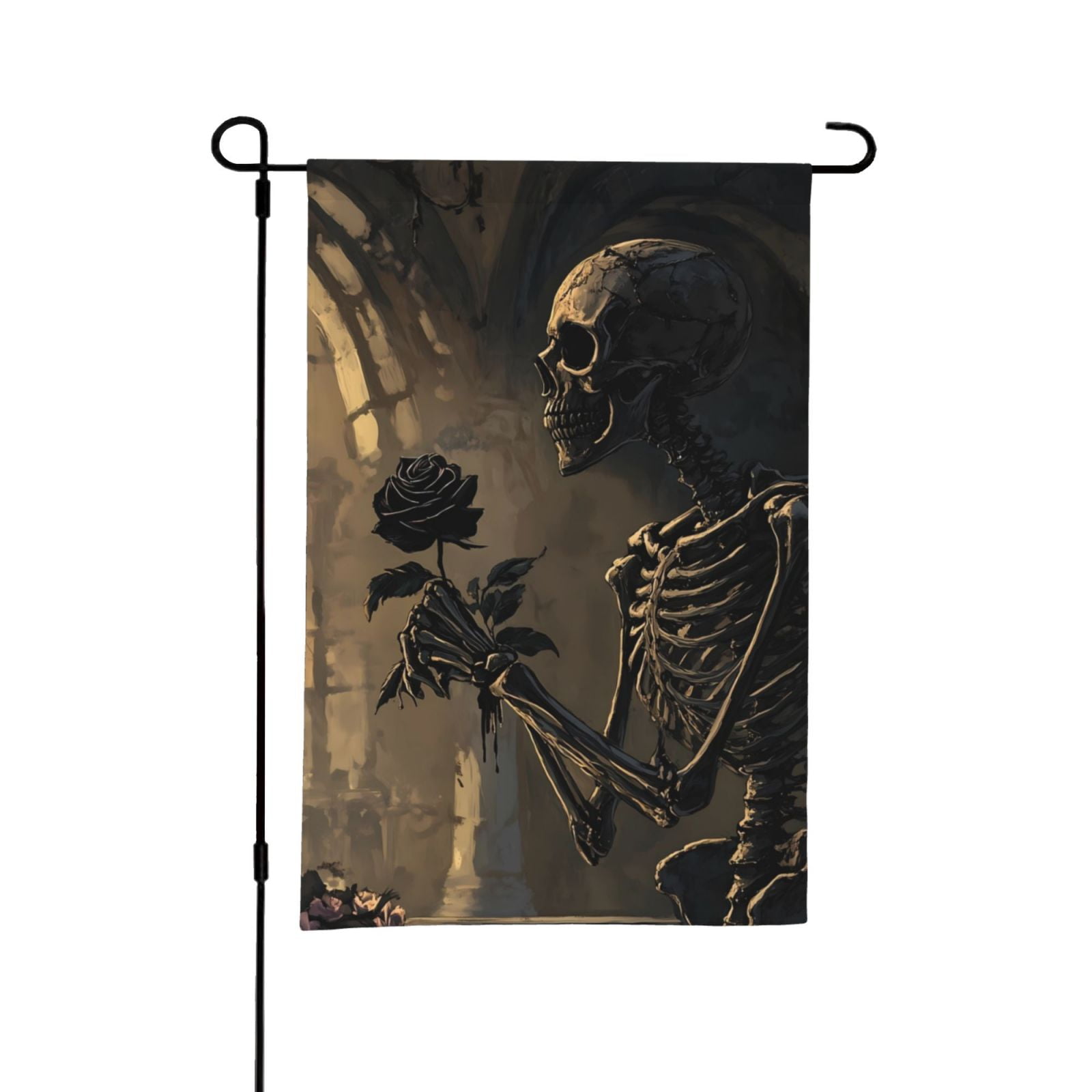 Halloween Garden Flags 12x18 - Halloween Gothic Skull Rose B Double ...