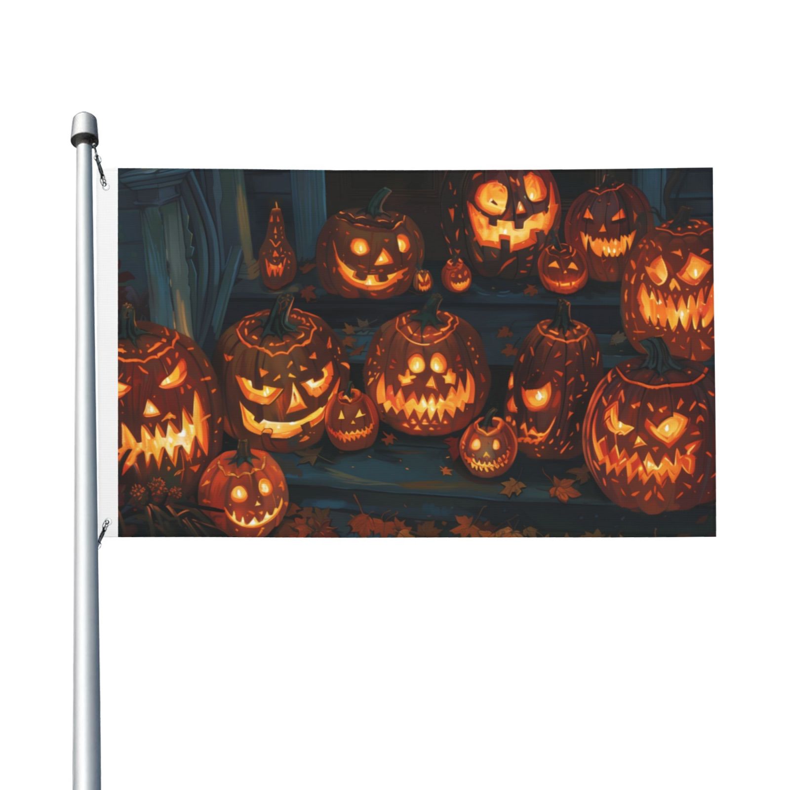 Halloween Garden Flags - Halloween Carved Pumpkin (2) Double Sided ...
