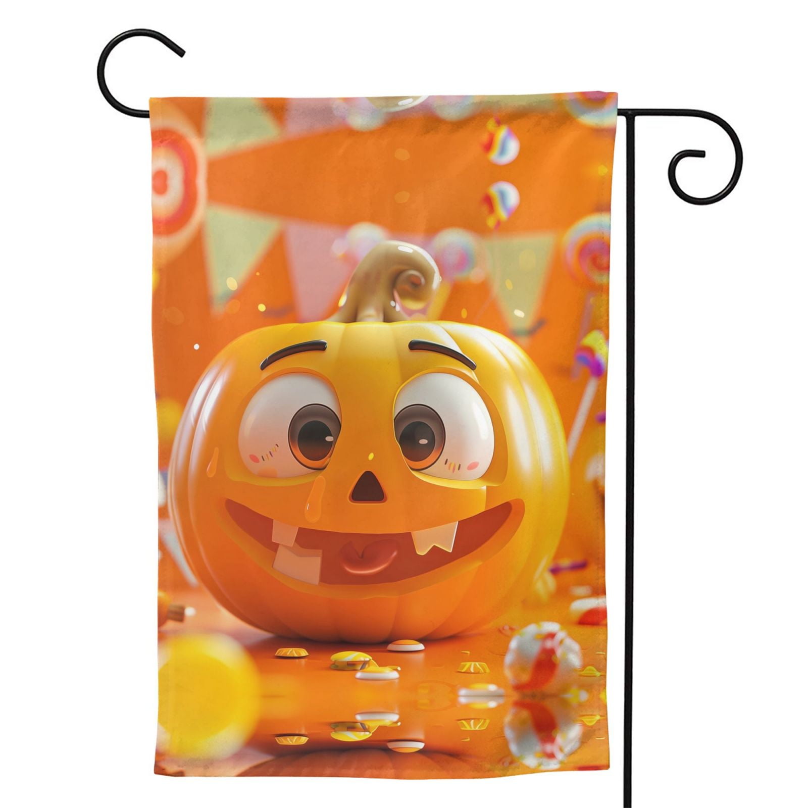 Halloween Garden Flags - Halloween Cute Cartoon Pumpkin (2) Double ...