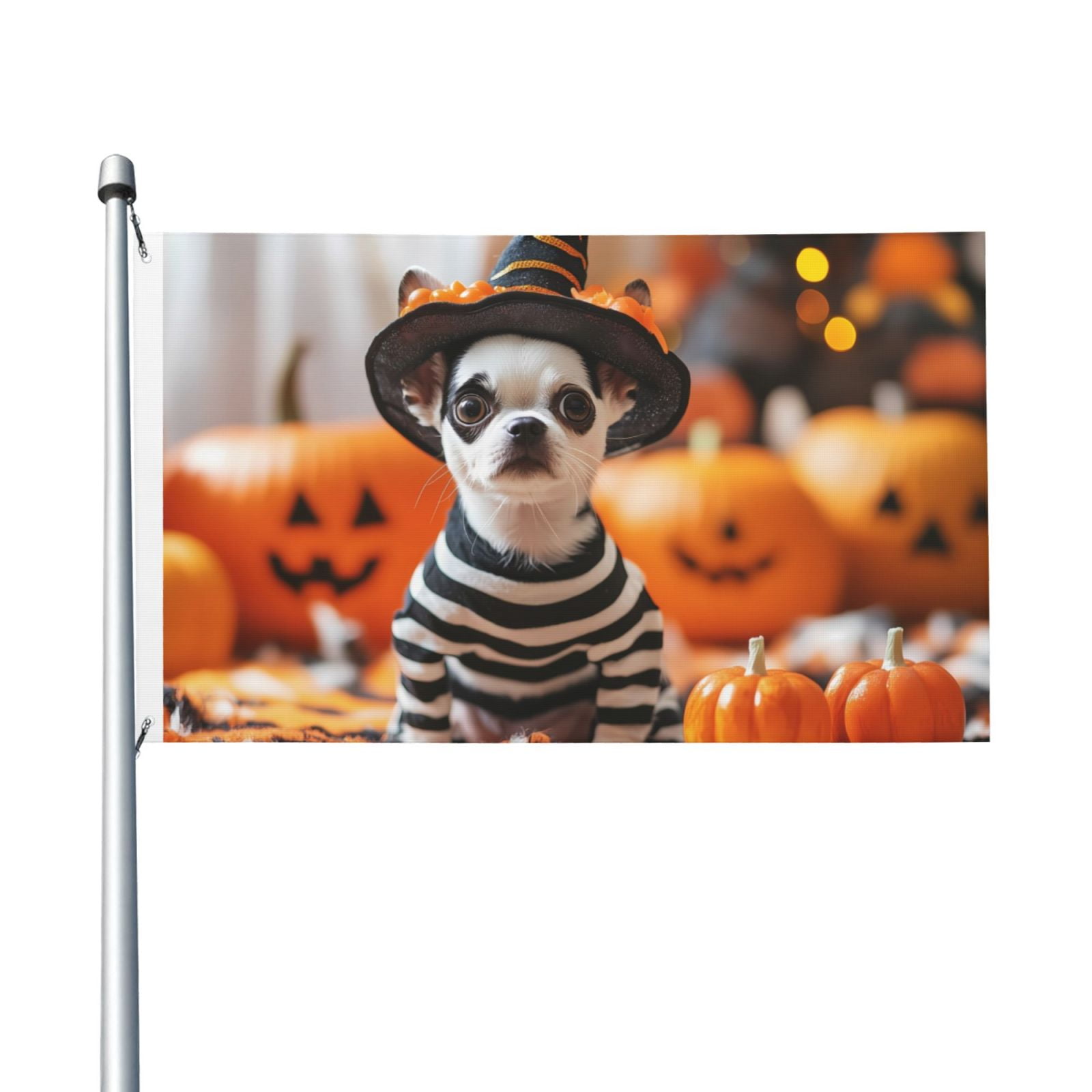 Halloween Garden Flags - Halloween Cute Dog Witch Hat Double Sided ...