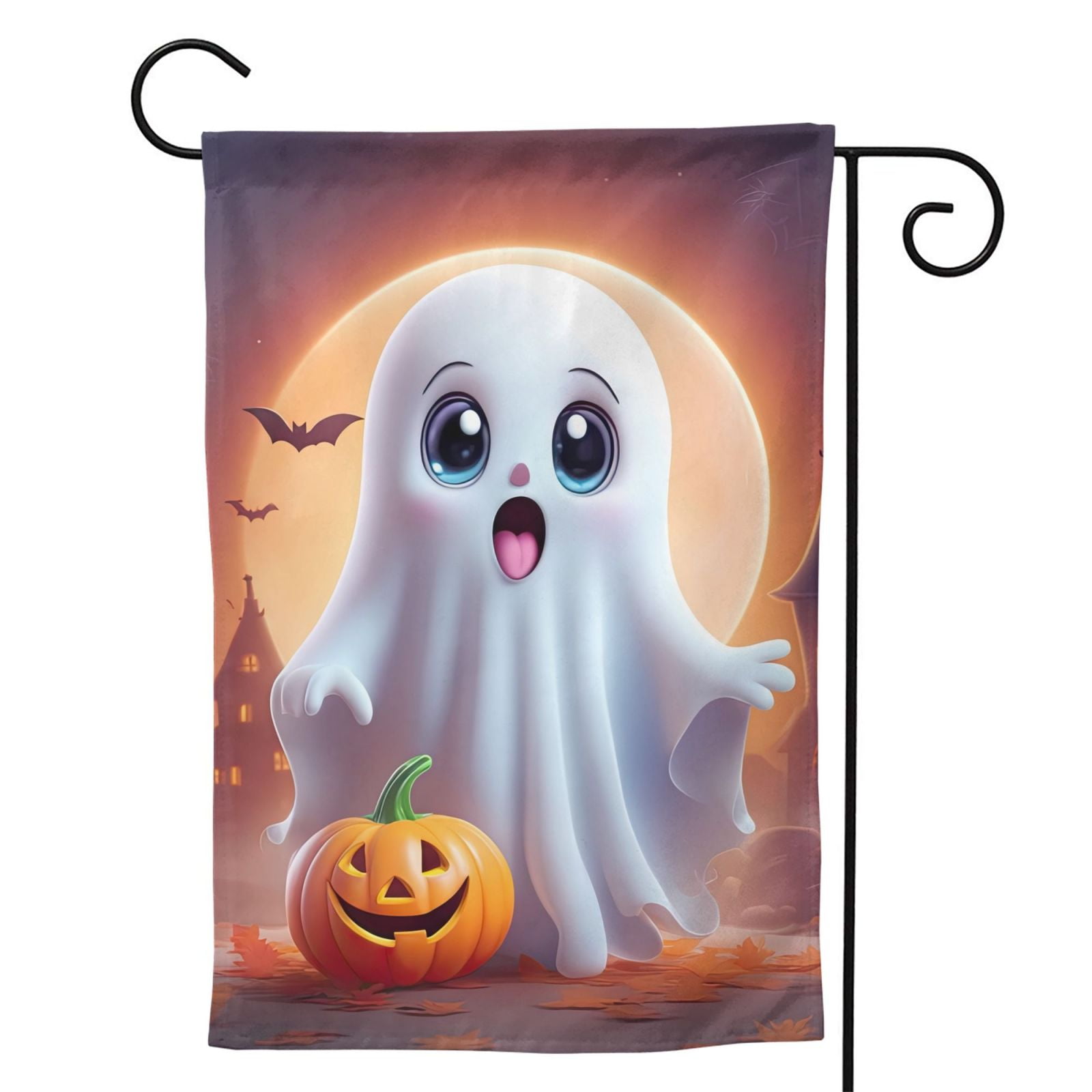 Halloween Garden Flags - Halloween Cute Ghost Pumpkin Double Sided ...