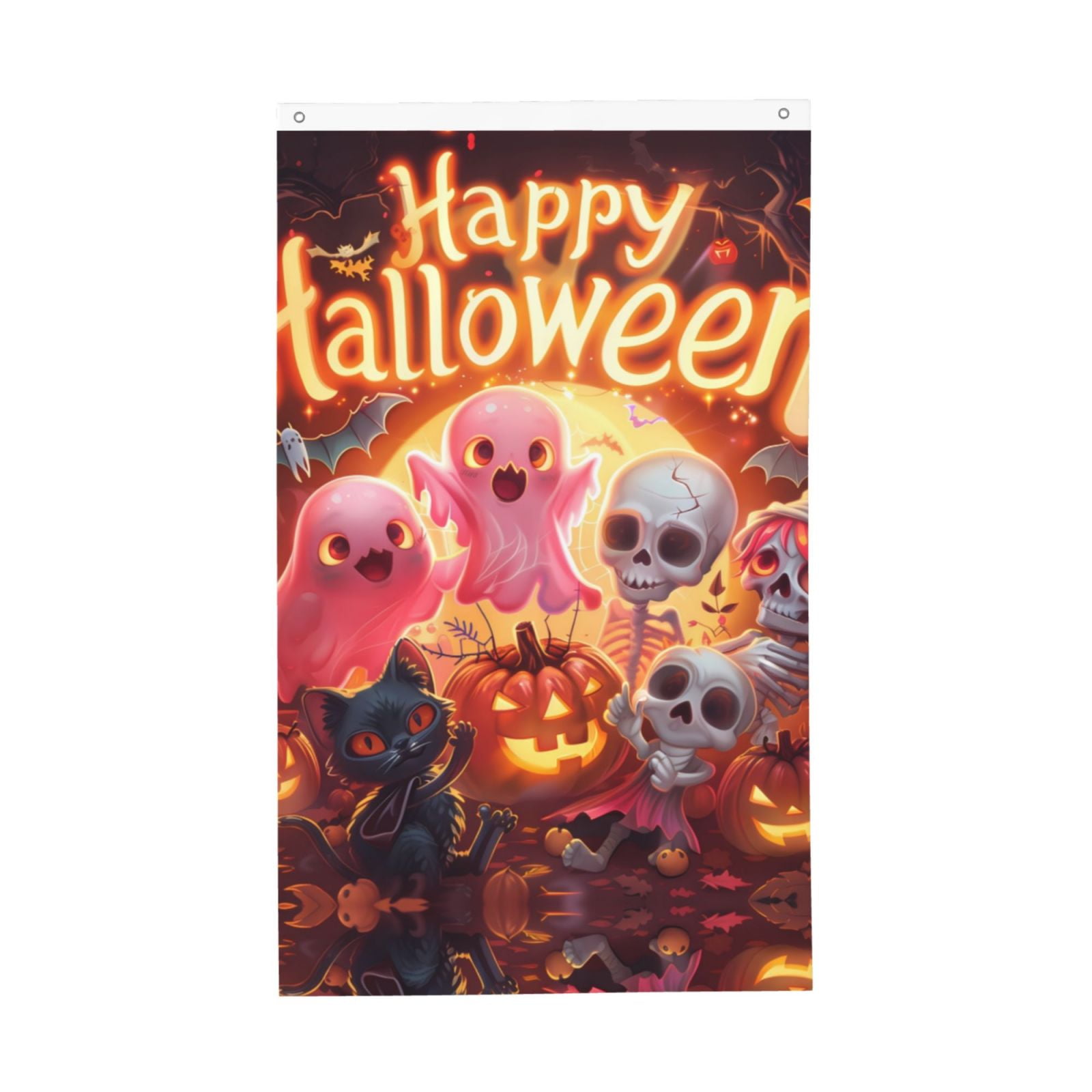 Halloween Garden Flags - Halloween Cute Ghost Skull Double Sided 3x5FT ...