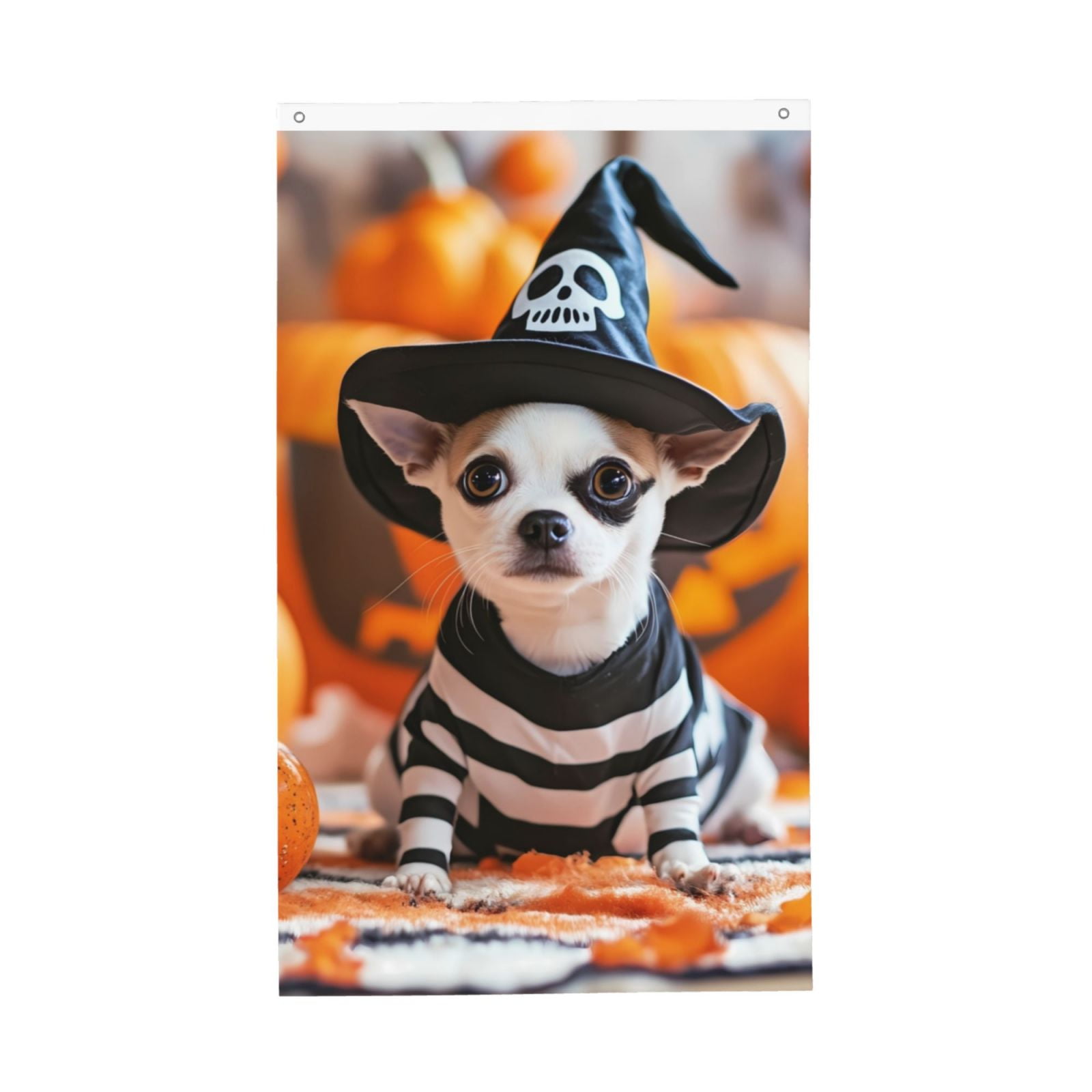 Halloween Garden Flags - Halloween Cute Puppy Witch Hat Double Sided ...