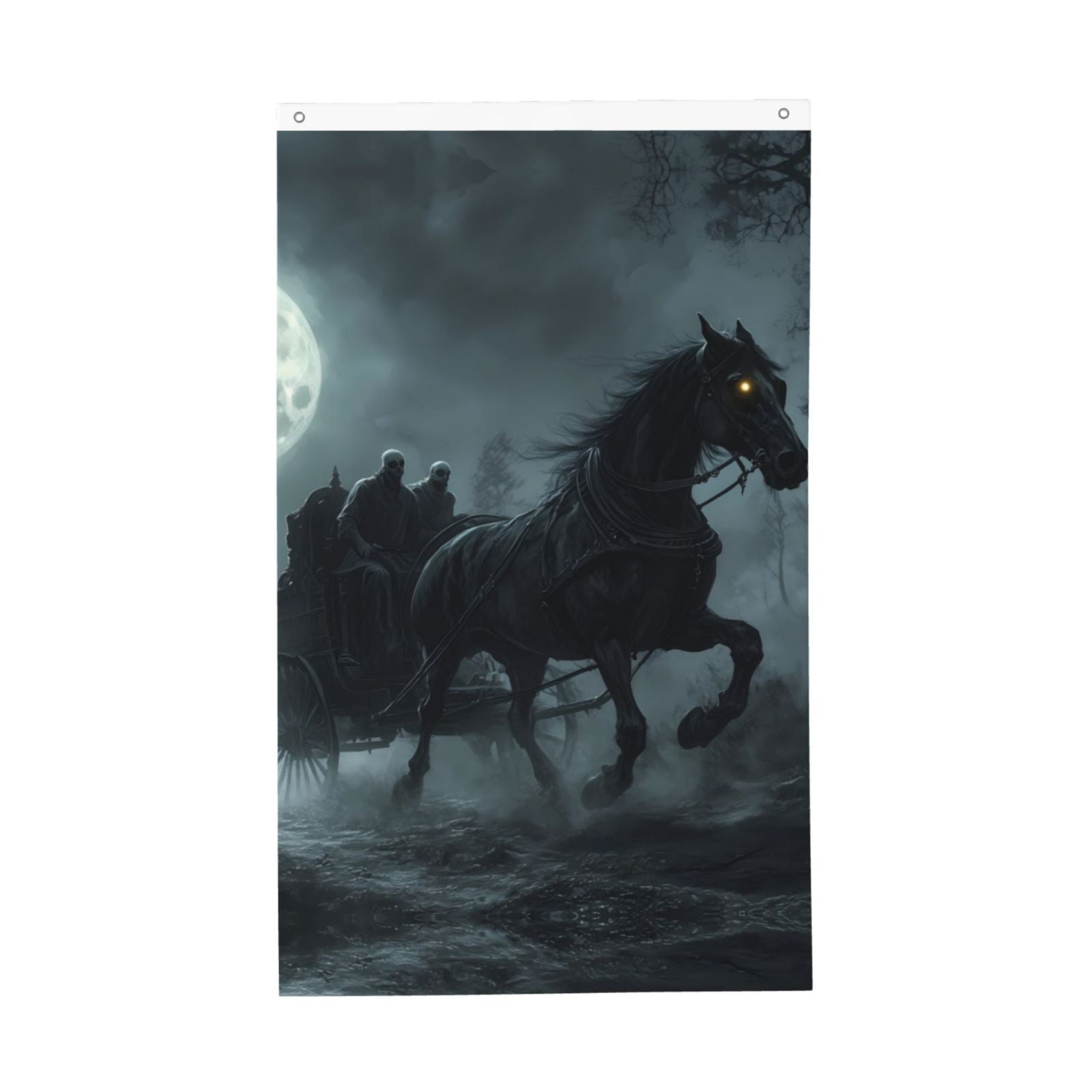 Halloween Garden Flags - Halloween Forest Skeleton Carriage A Double ...