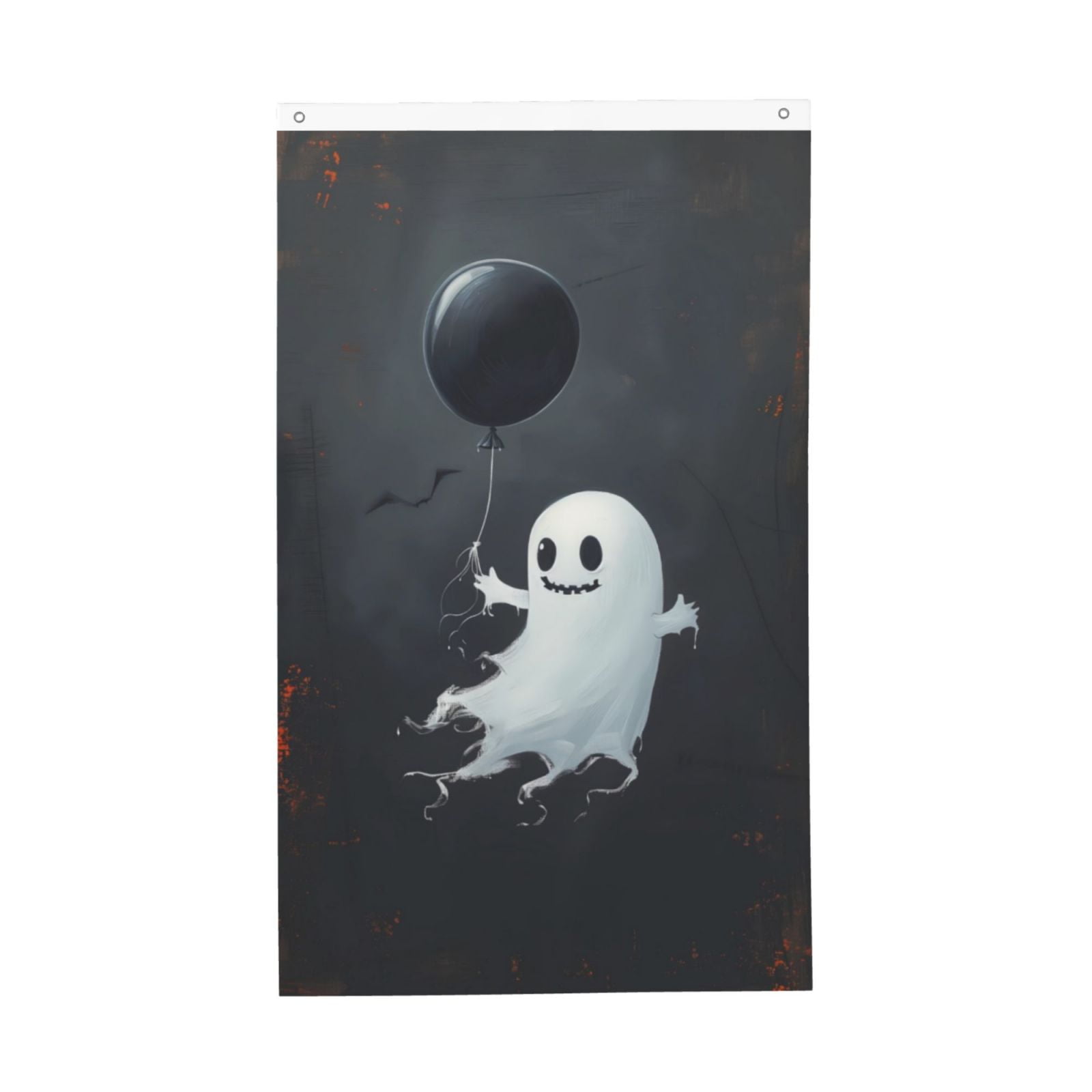 Halloween Garden Flags - Halloween Ghost Black Balloon Double Sided ...