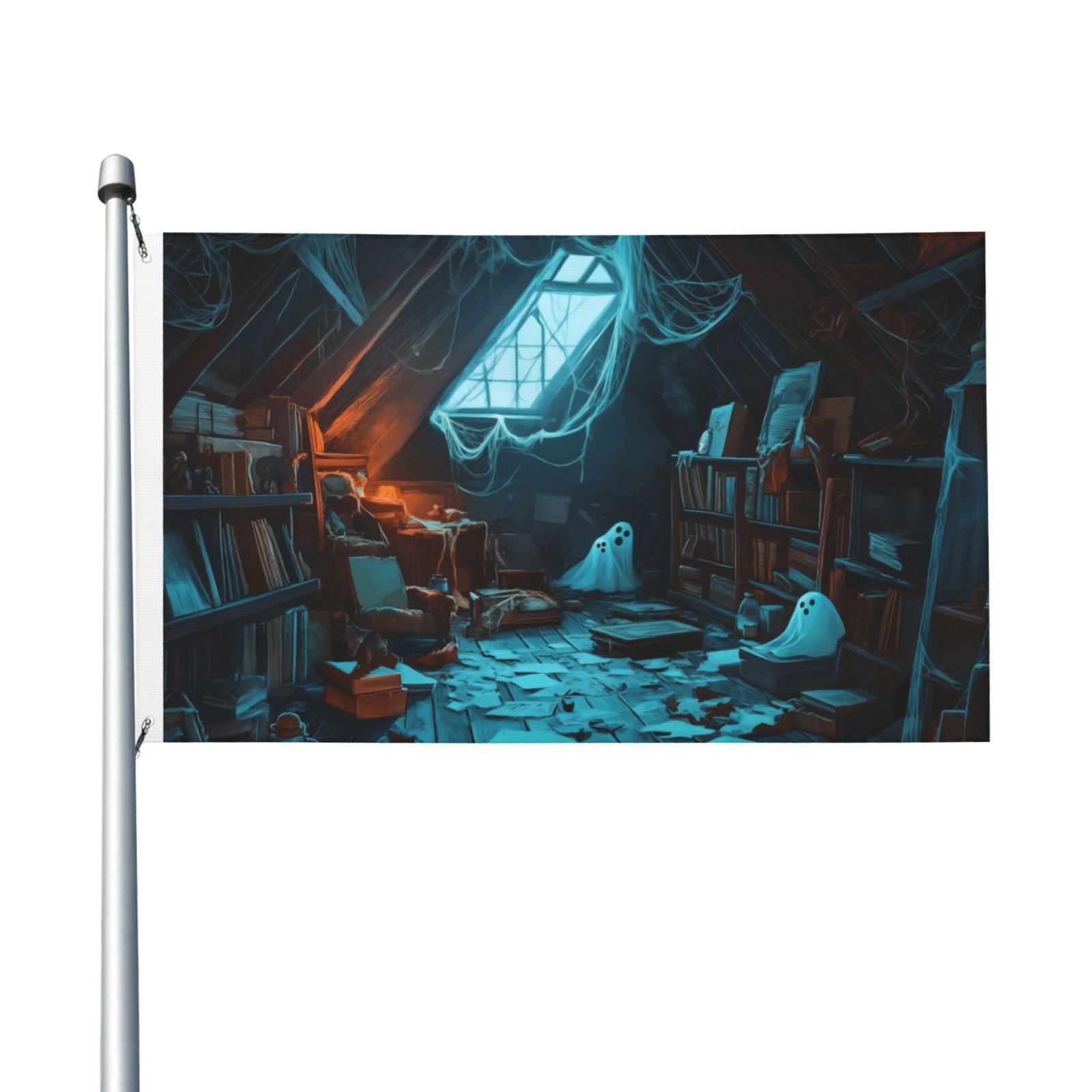 Halloween Garden Flags - Halloween Ghost Study Double Sided 3x5FT Fall ...