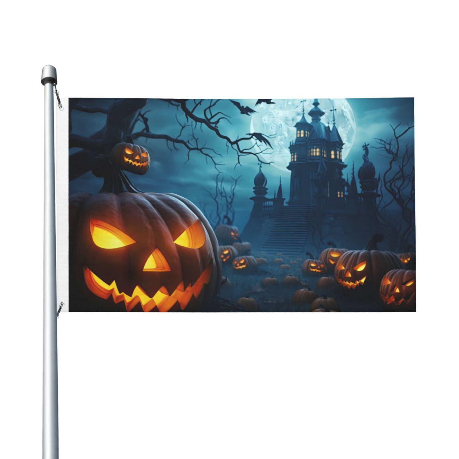Halloween Garden Flags - Halloween Haunted House Double Sided 3x5FT ...