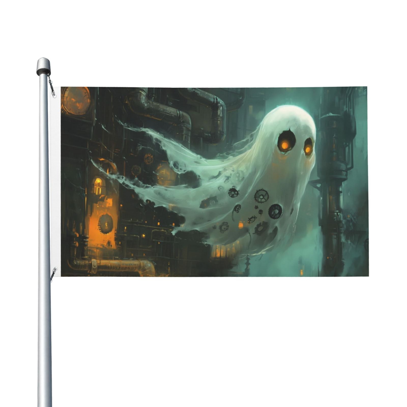 Halloween Garden Flags - Halloween Mechanical Ghost Double Sided 3x5FT ...