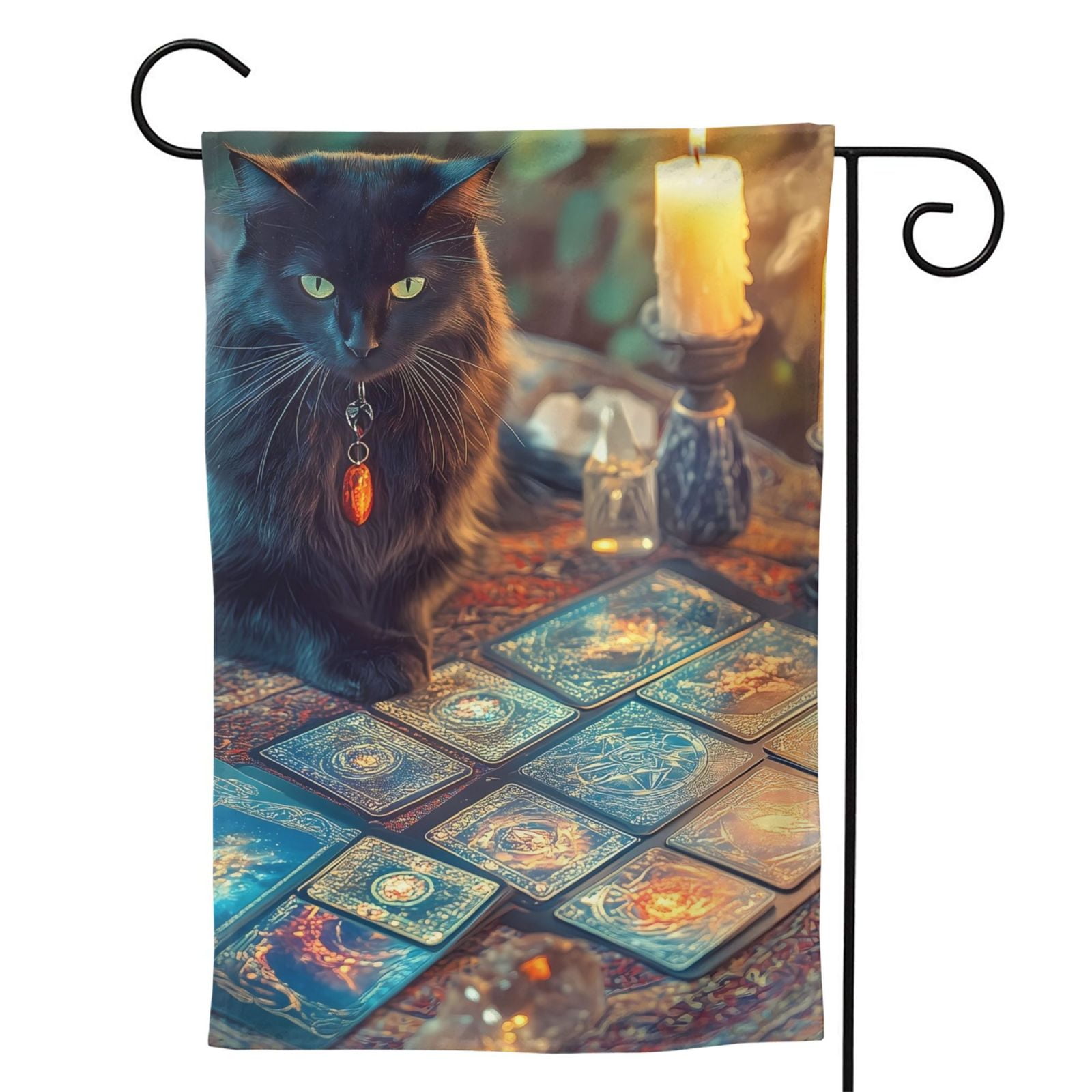 Halloween Garden Flags - Halloween Mysterious Cat Double Sided 28x40 ...