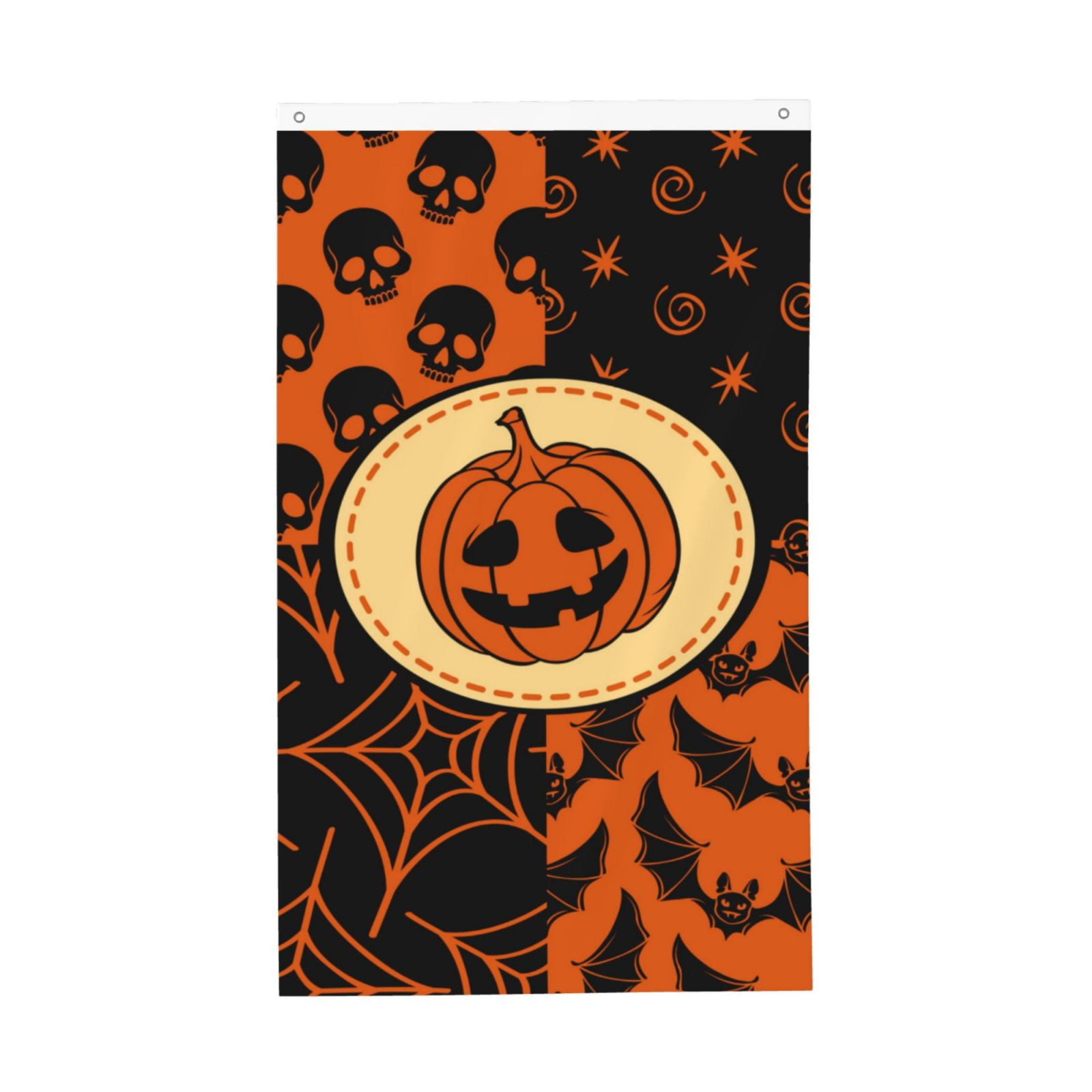 Halloween Garden Flags - Halloween Orange Elements Double Sided 3x5FT ...