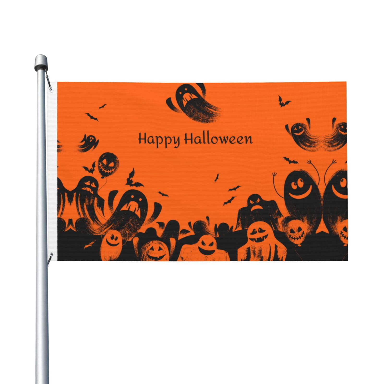 Halloween Garden Flags - Halloween Orange Ghost Double Sided 3x5FT Fall ...