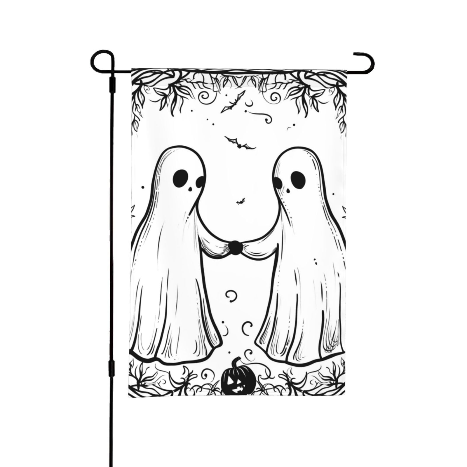Halloween Garden Flags for Outside 12x18In - Halloween Black and White ...