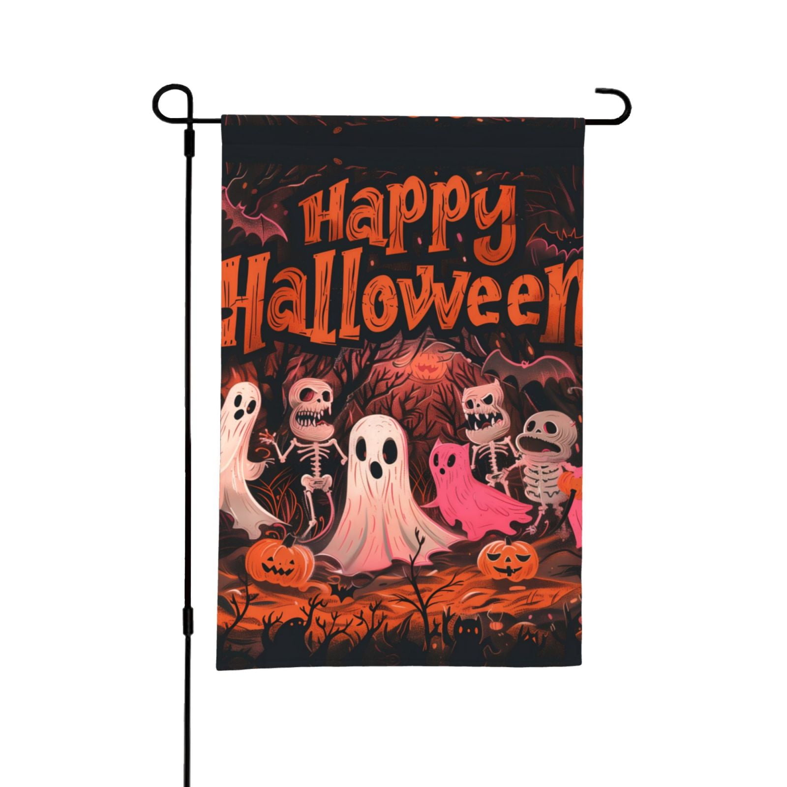 Halloween Garden Flags for Outside 12x18In - Halloween Happy Cute Ghost ...