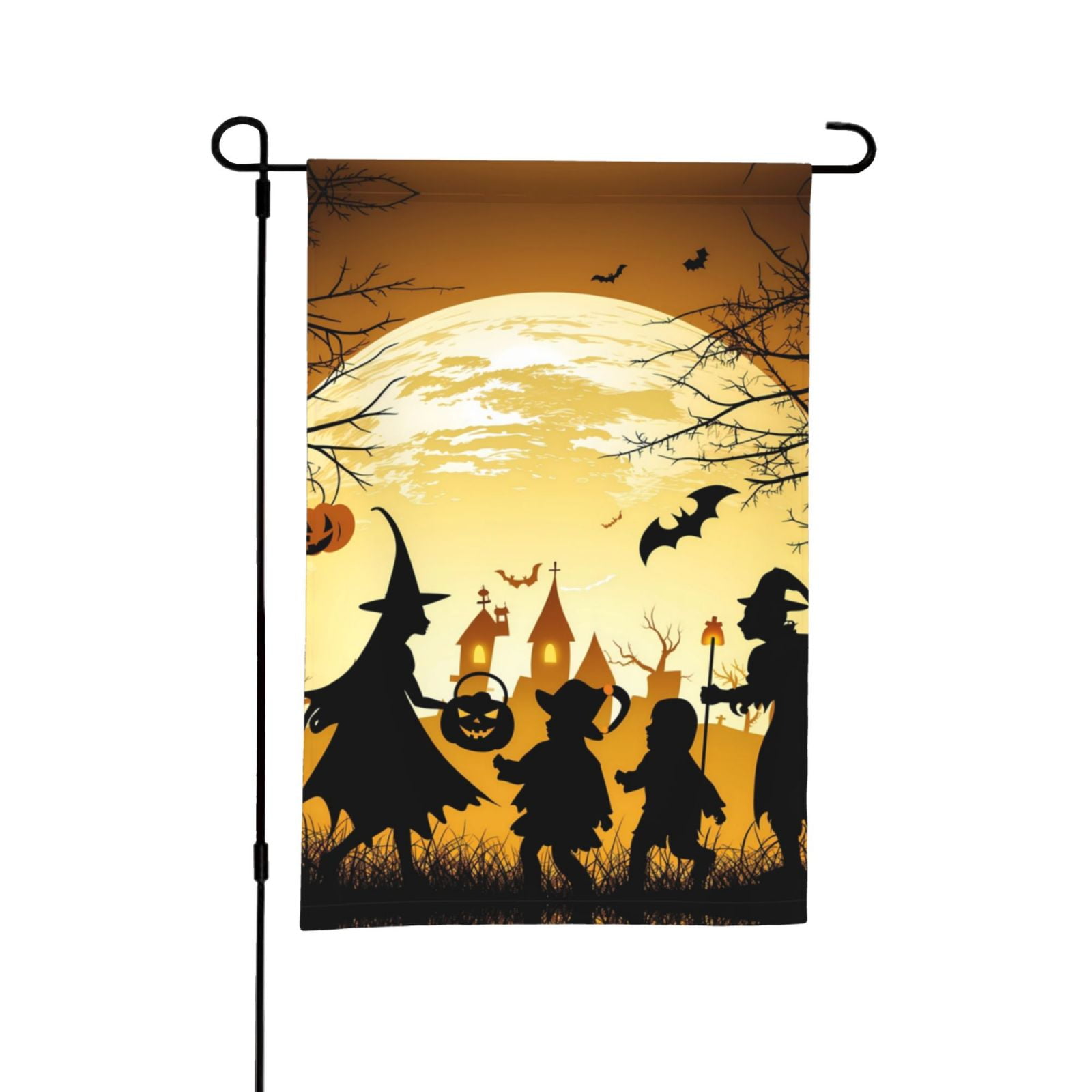 Halloween Garden Flags for Outside 12x18In - Halloween Witch Family ...