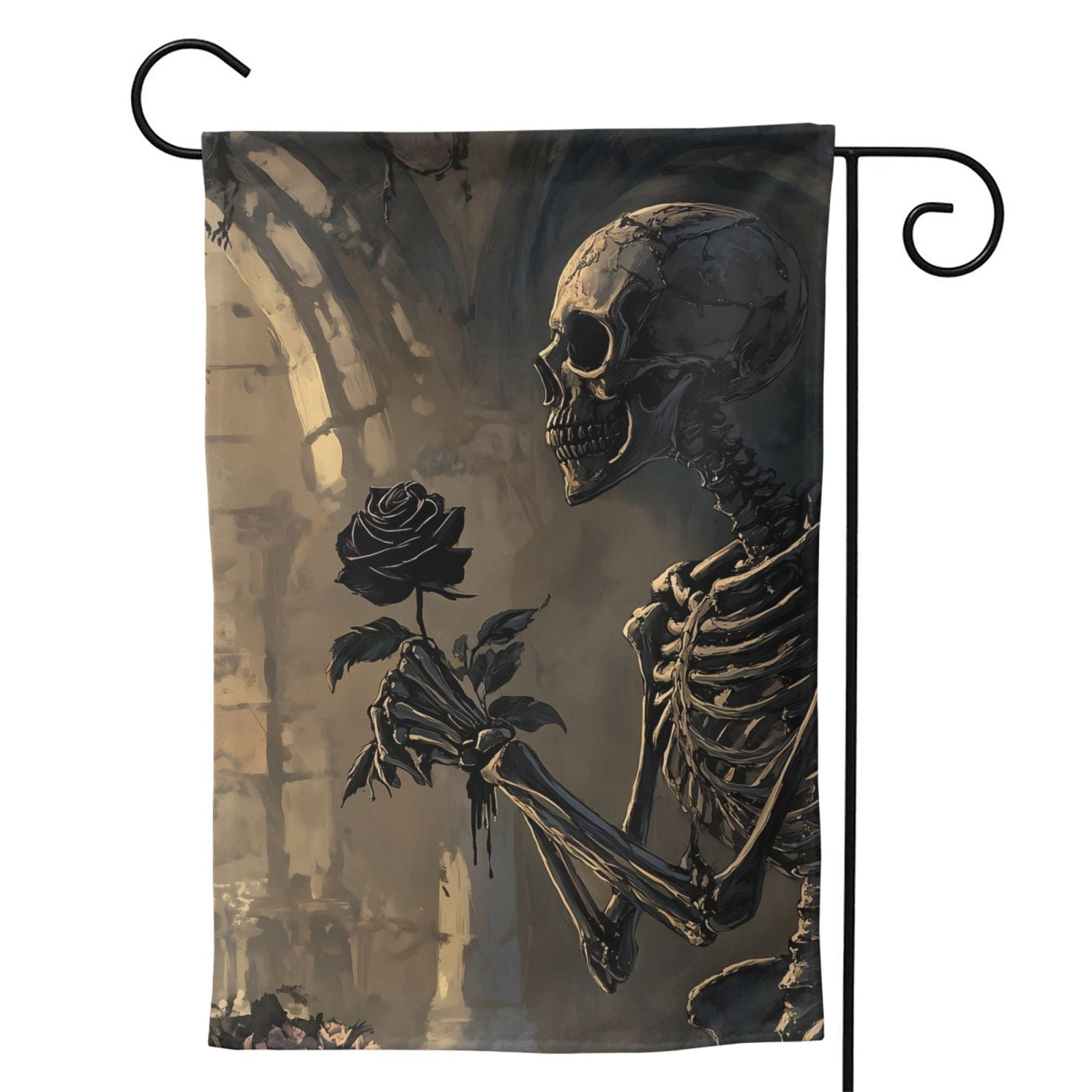 Halloween Garden Flags for Outside 28x40In - Halloween Gothic Skull ...