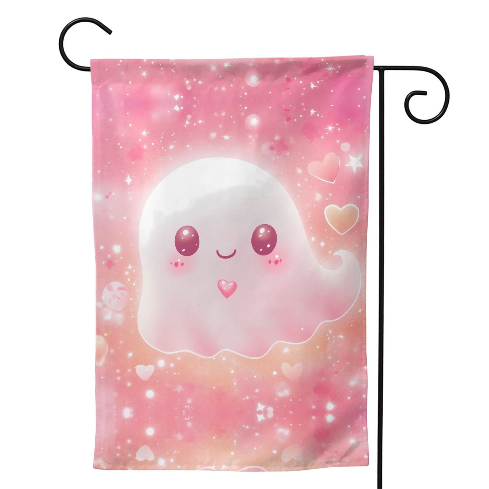 Halloween Garden Flags for Outside 28x40In - Halloween Pink Cute Ghost ...
