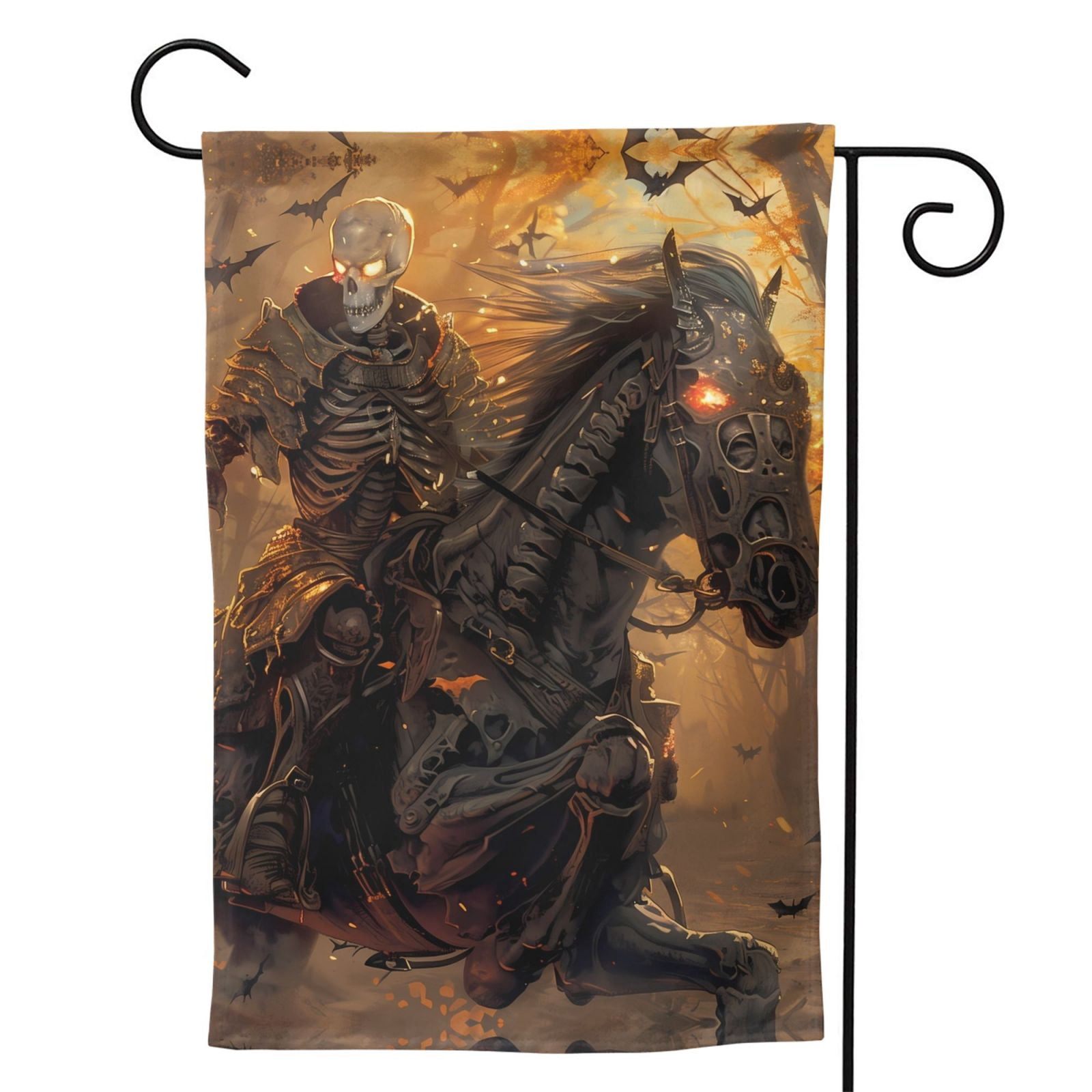 Halloween Garden Flags for Outside 28x40In - Halloween Skeleton Knight ...