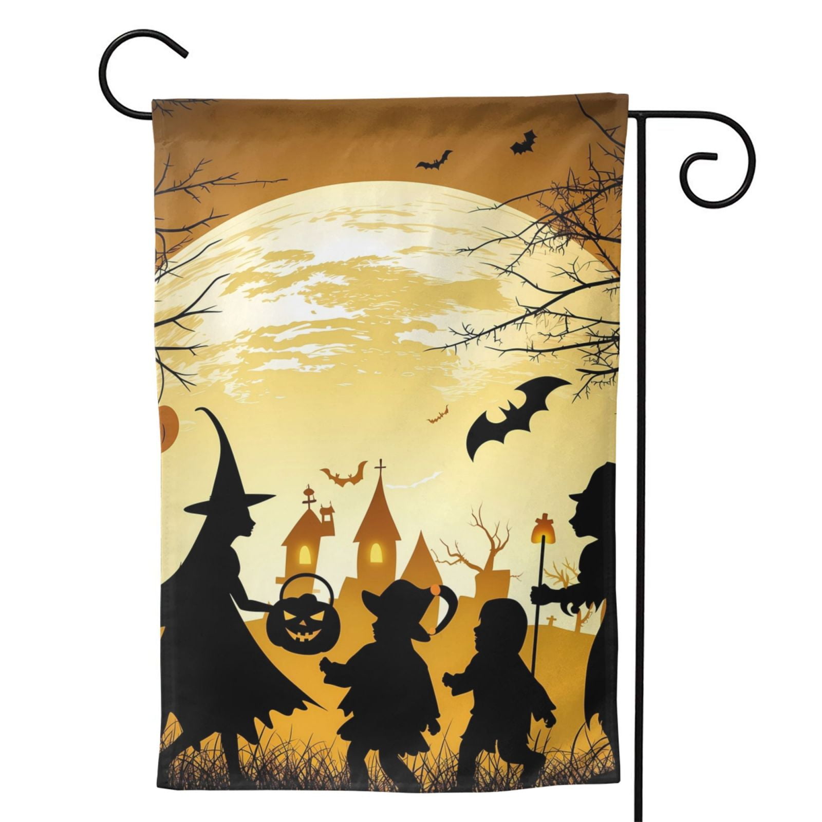Halloween Garden Flags for Outside 28x40In - Halloween Witch Family ...