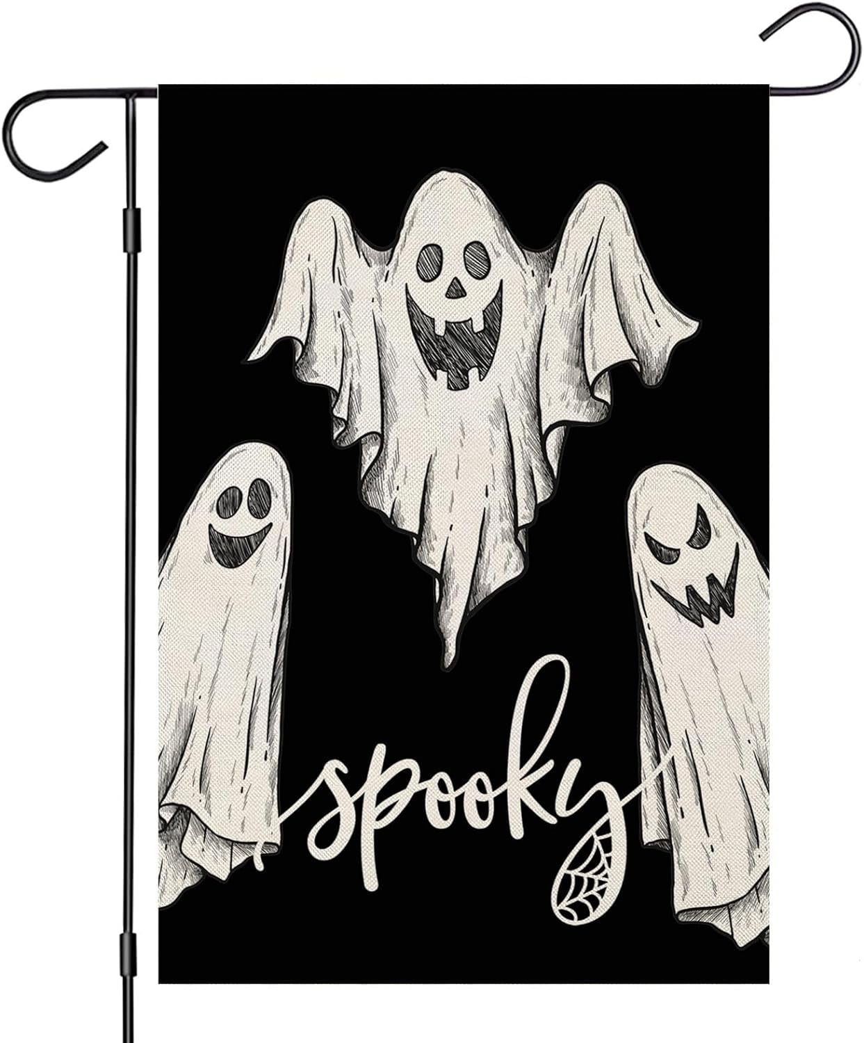 Halloween Garden Flags for Outside Decoration, Spooky Boo Ghost Small ...