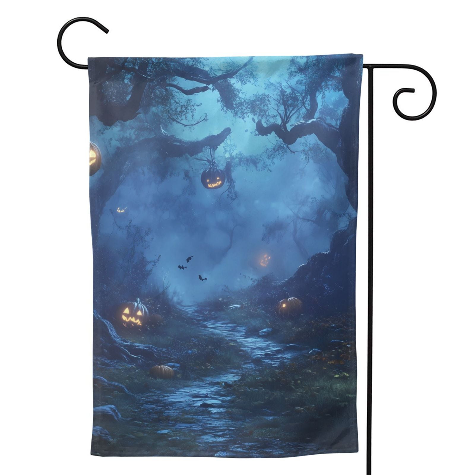 Halloween Garden Flags - Halloween Pumpkin Night Forest Double Sided ...