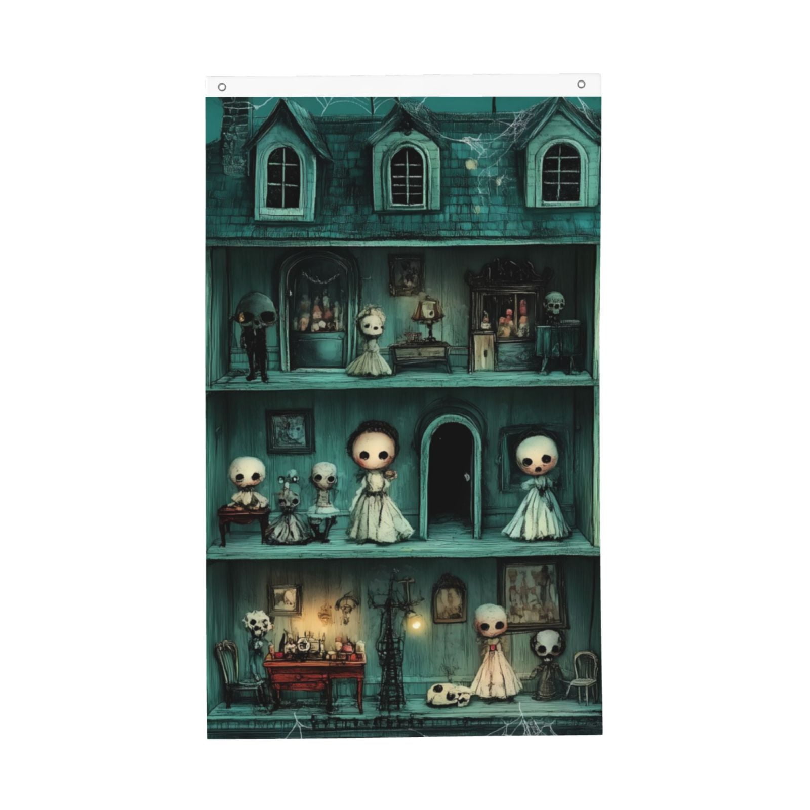 Halloween Garden Flags - Halloween Scary Dollhouse A Double Sided 3x5FT ...