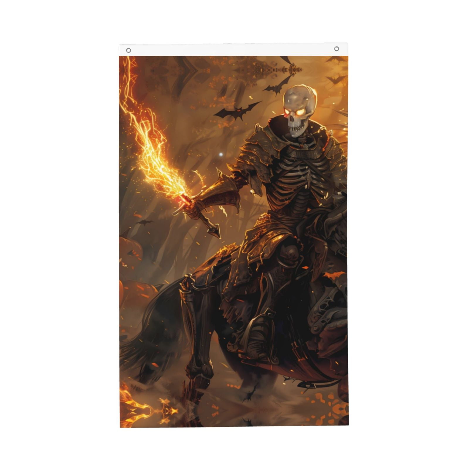 Halloween Garden Flags - Halloween Skeleton Knight Cool Double Sided ...