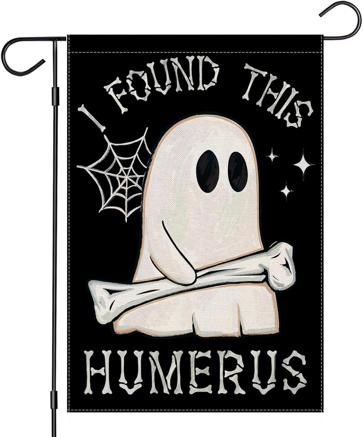 Halloween Garden Flags Vertical Double Sided, I FOUND THIS HUMERUS ...