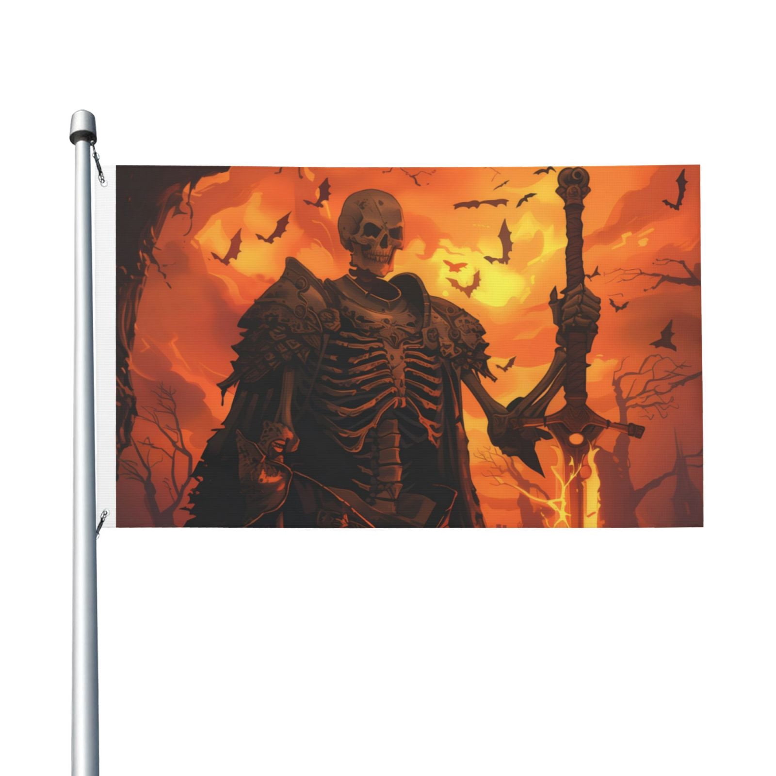Halloween Garden Flags - Halloween Vintage Skeleton Knight Double Sided ...