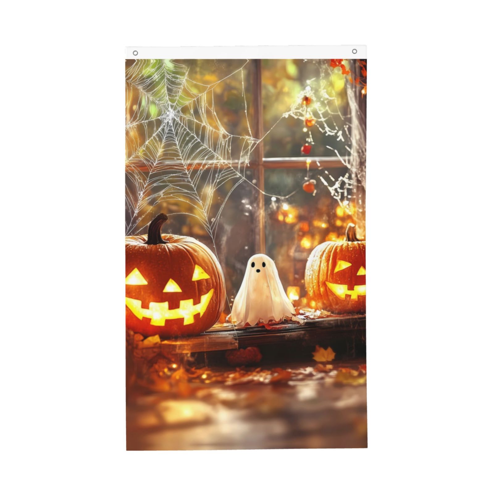 Halloween Garden Flags - Halloween Windowsill Pumpkin Ghost Double ...