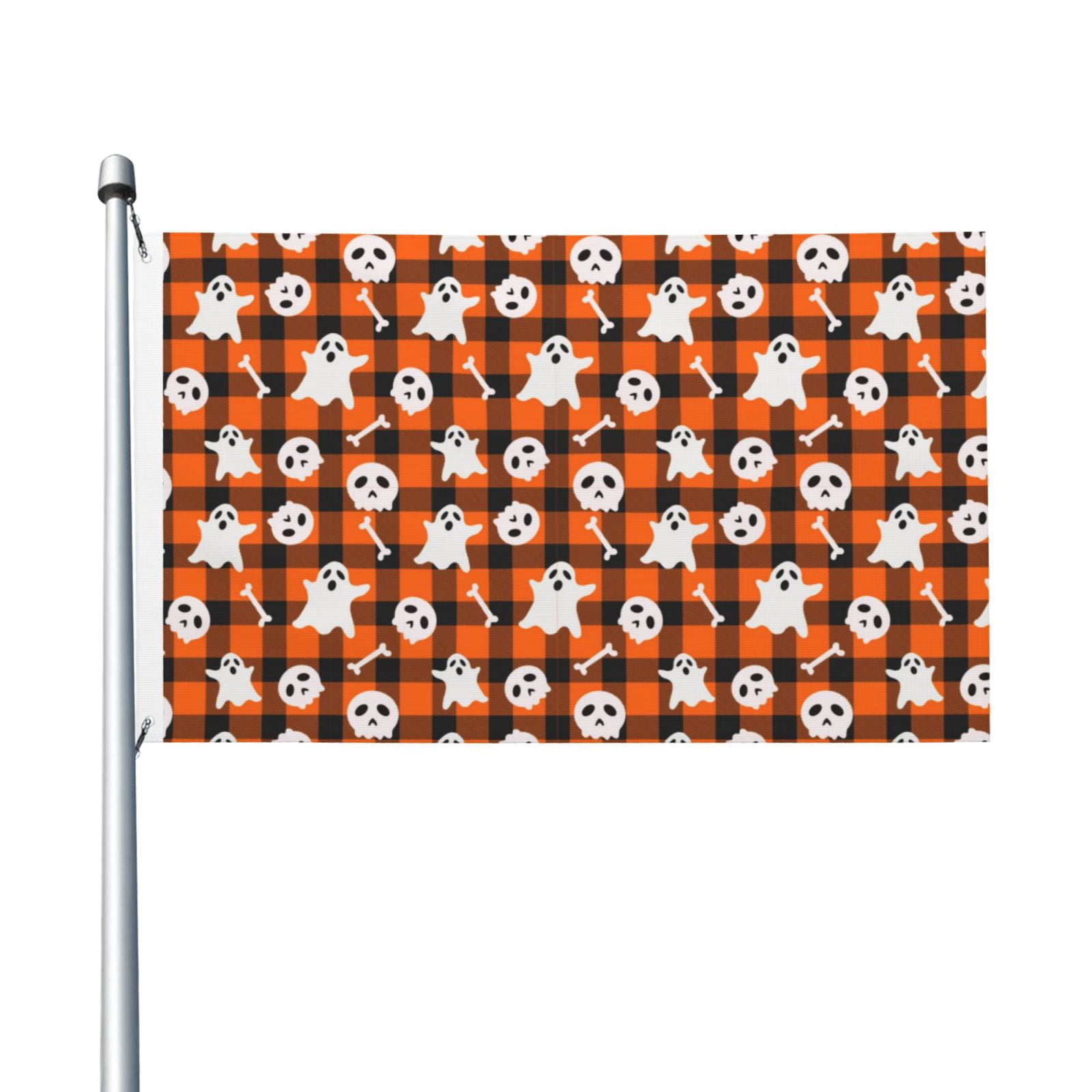 Halloween Garden Flags - halloween ghost plaid Double Sided 3x5FT Fall ...