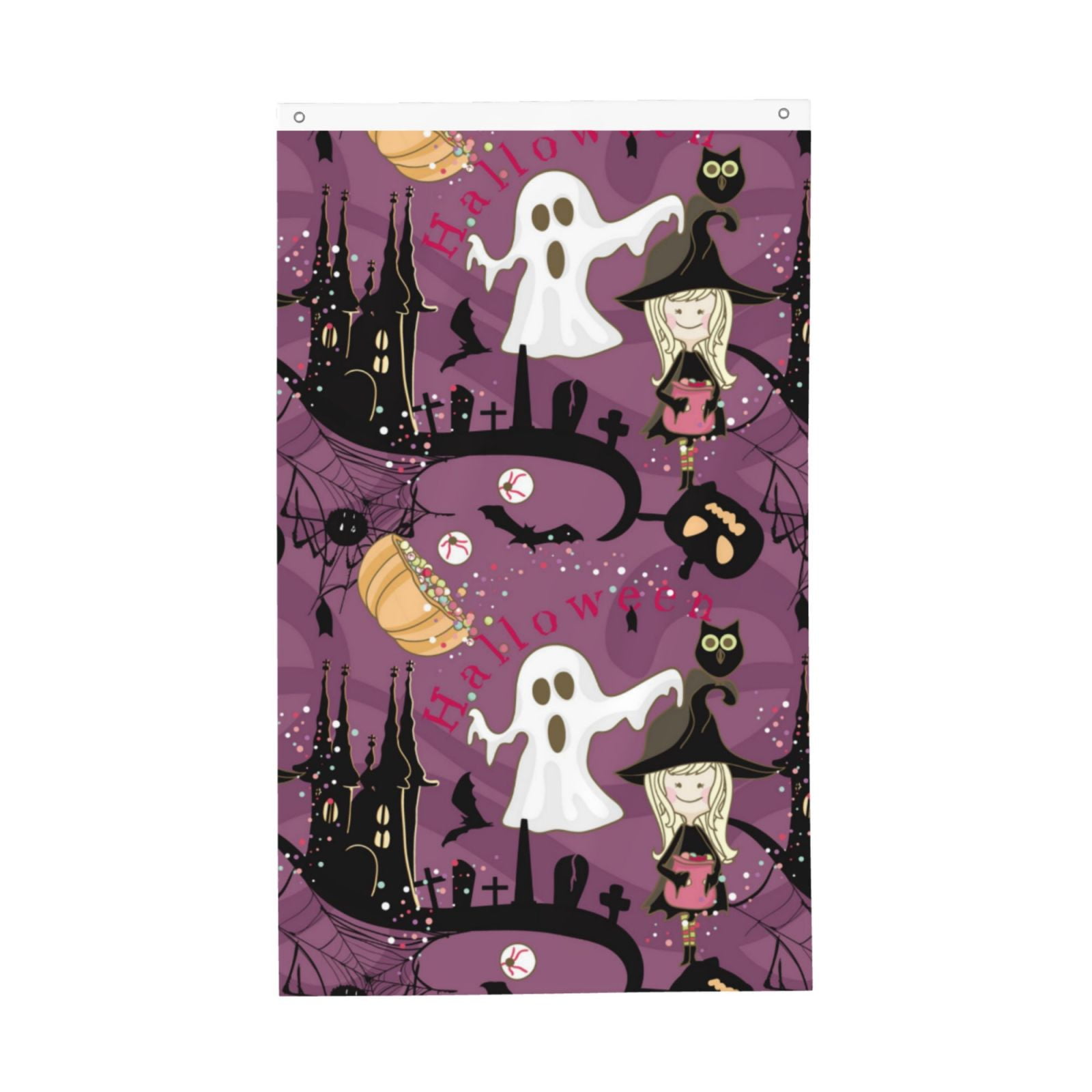 Halloween Garden Flags - halloween witch cartoon Double Sided 3x5FT ...