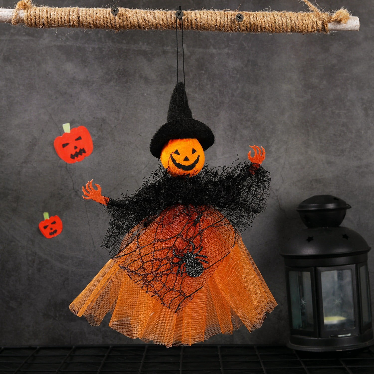 Halloween Gauze Hanging Pendants Bar Pumpkin Witch Ghost Decoration ...