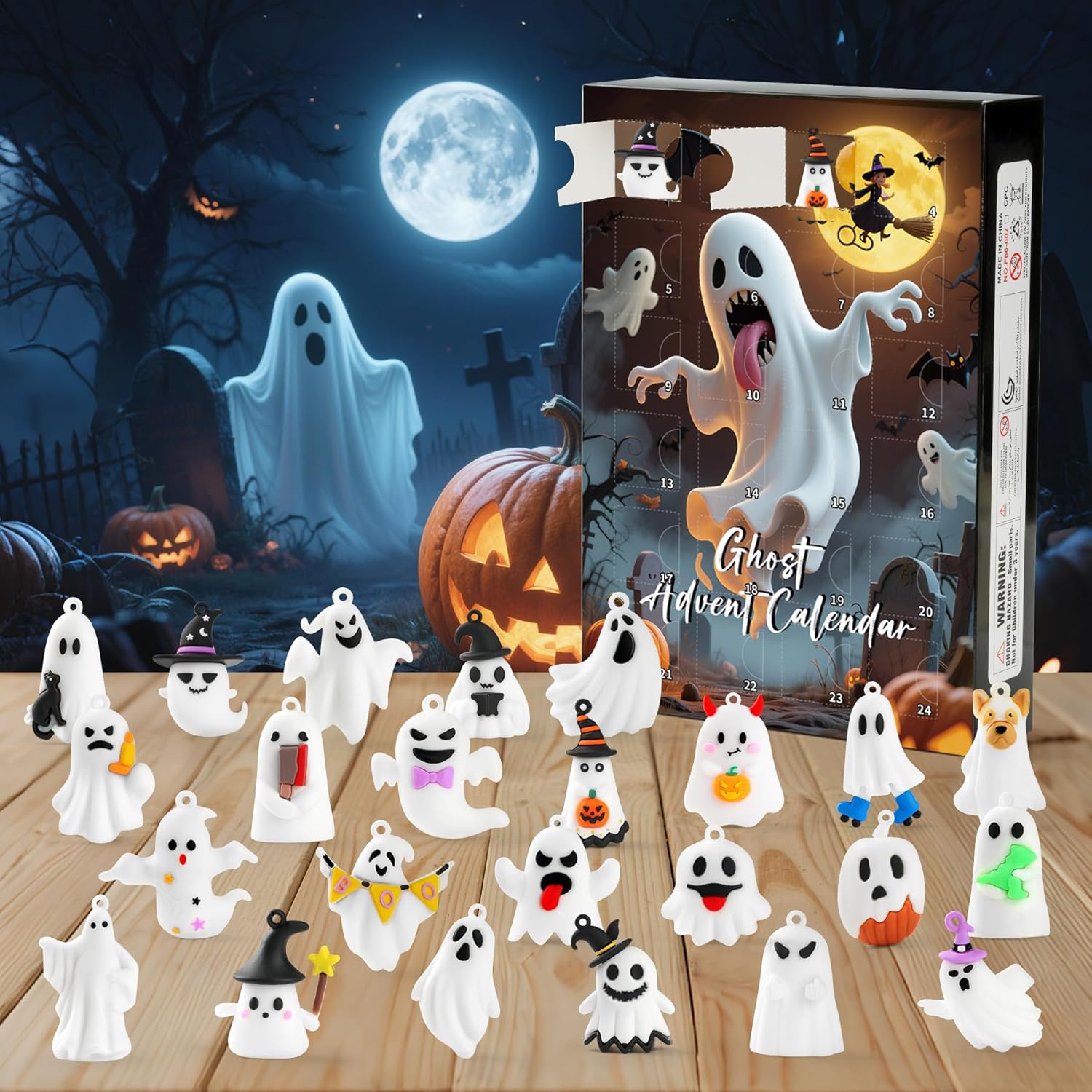 Halloween Ghost Advent Calendar 2025,24 Day Halloween Countdown ...