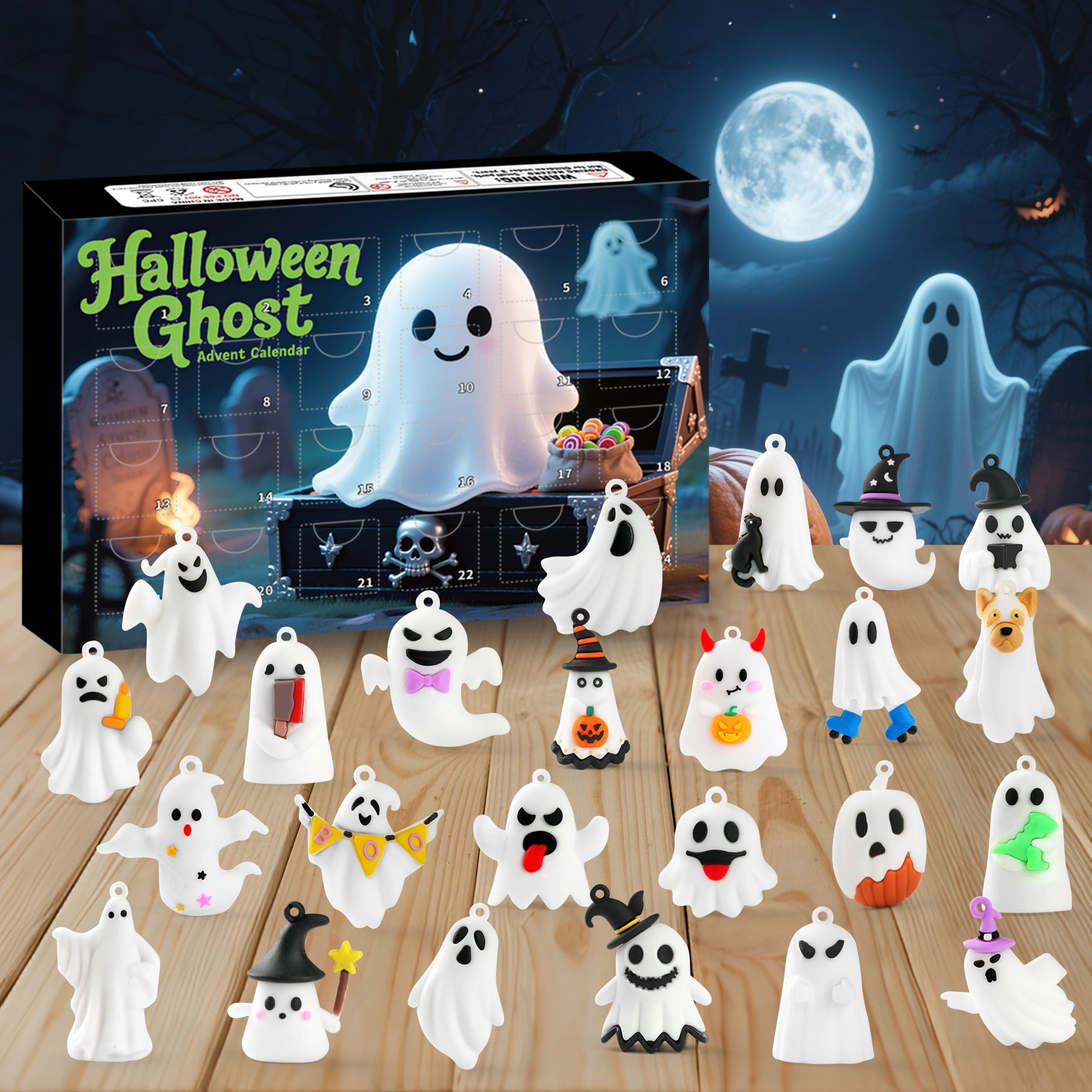 Halloween Ghost Advent Calendar 2025, 24 Day Halloween Countdown ...