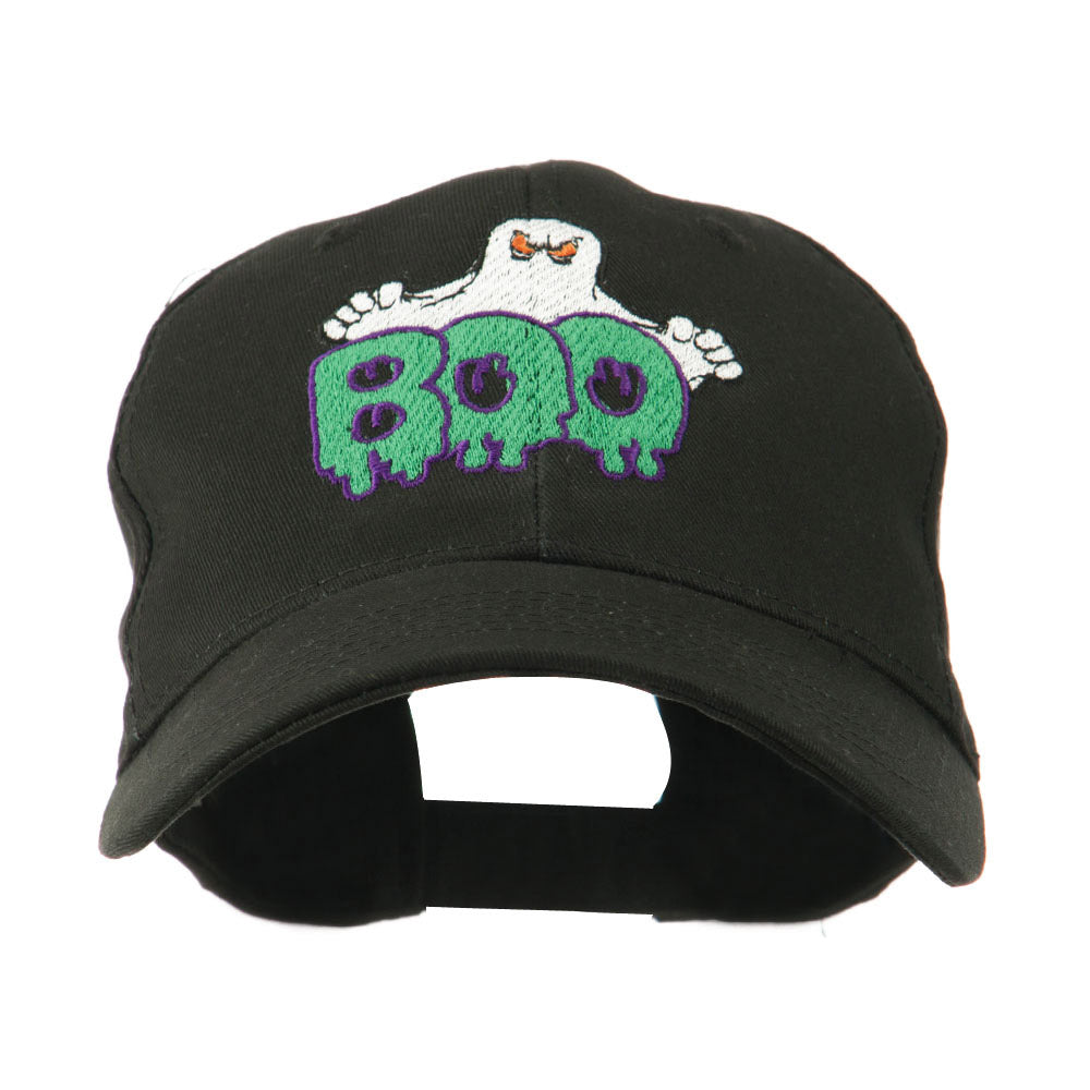 Halloween Ghost Boo Embroidered Cap - Black OSFM - Walmart.com