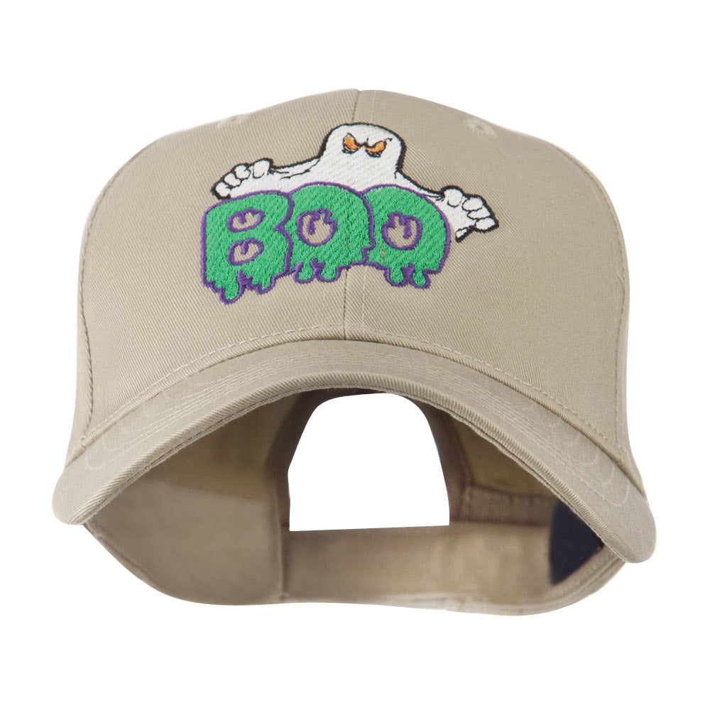 Halloween Ghost Boo Embroidered Cap - Khaki OSFM - Walmart.com