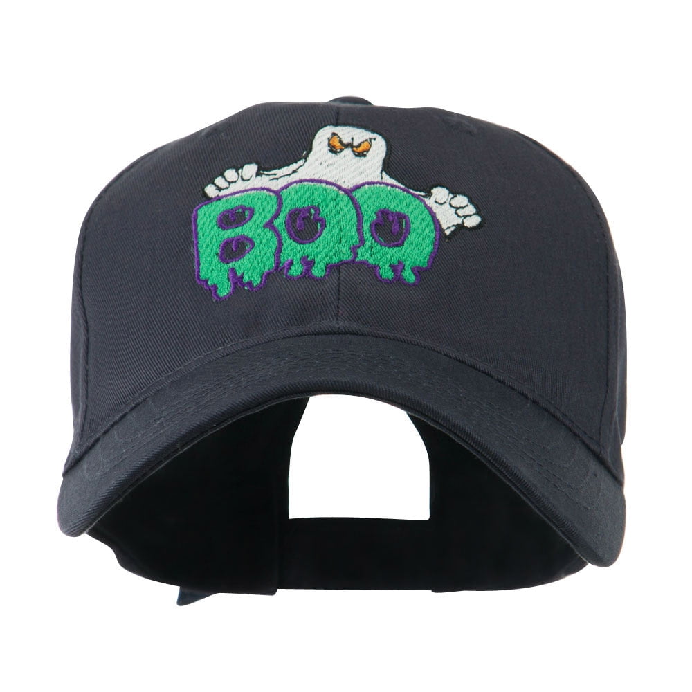 Halloween Ghost Boo Embroidered Cap - Navy OSFM - Walmart.com