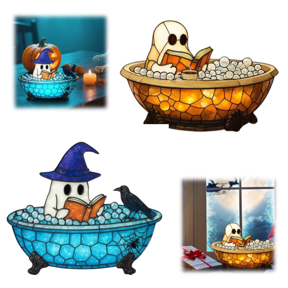 Halloween Ghost Bubble Bath Lamp, Ghost Reading Book Lamp, Halloween ...