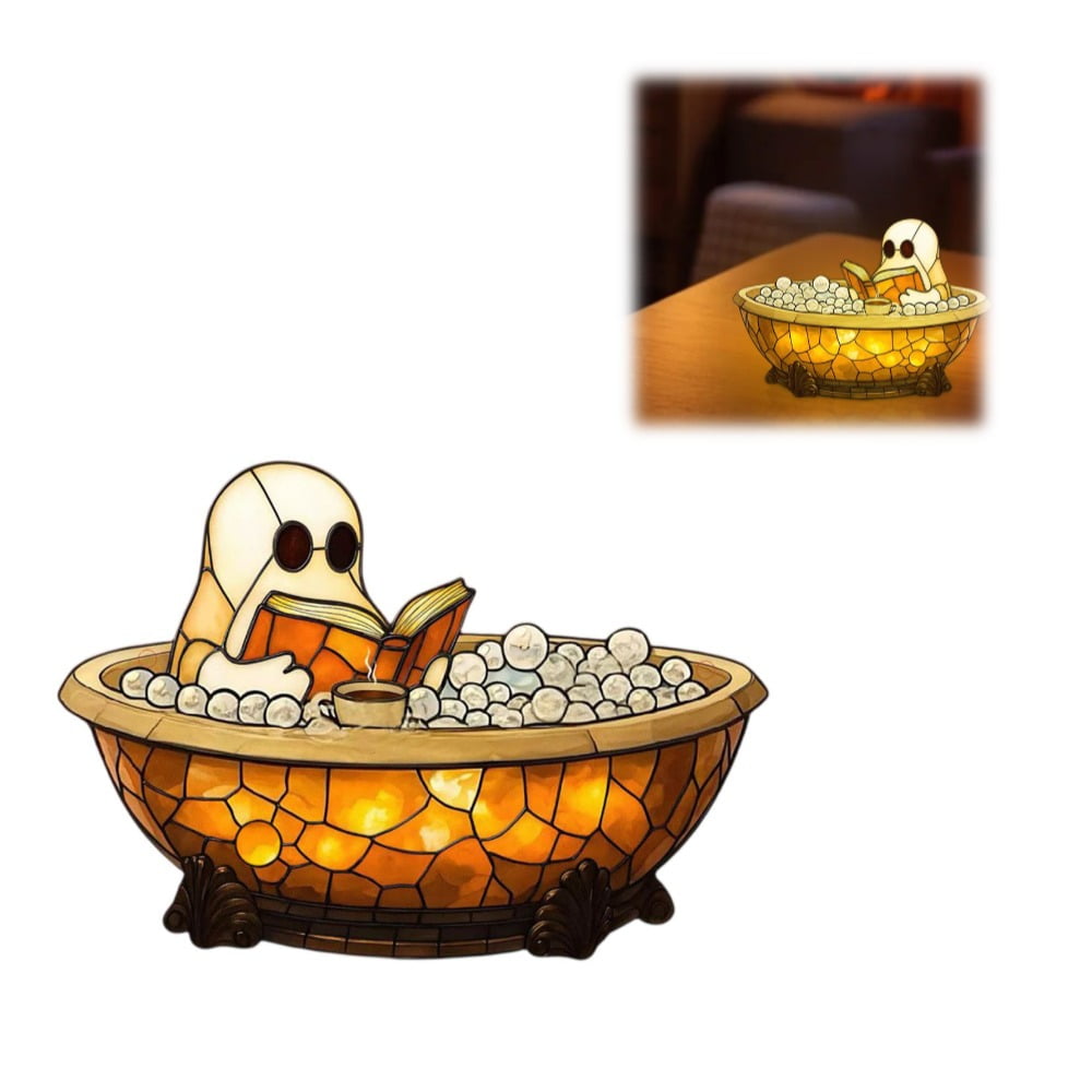 Halloween Ghost Bubble Bath Lamp, Ghost Reading Book Lamp, Halloween ...