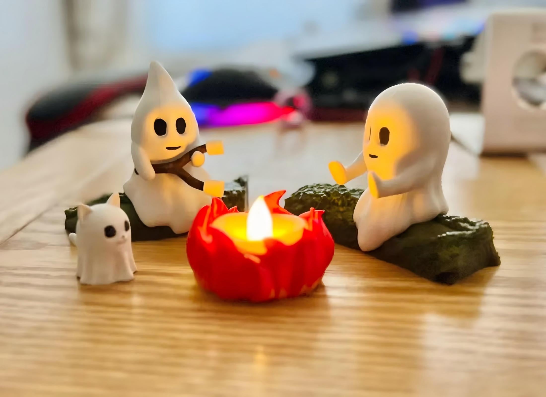 Halloween Ghost Campfire Gathering,2025 Ghost Campfire Flickering ...