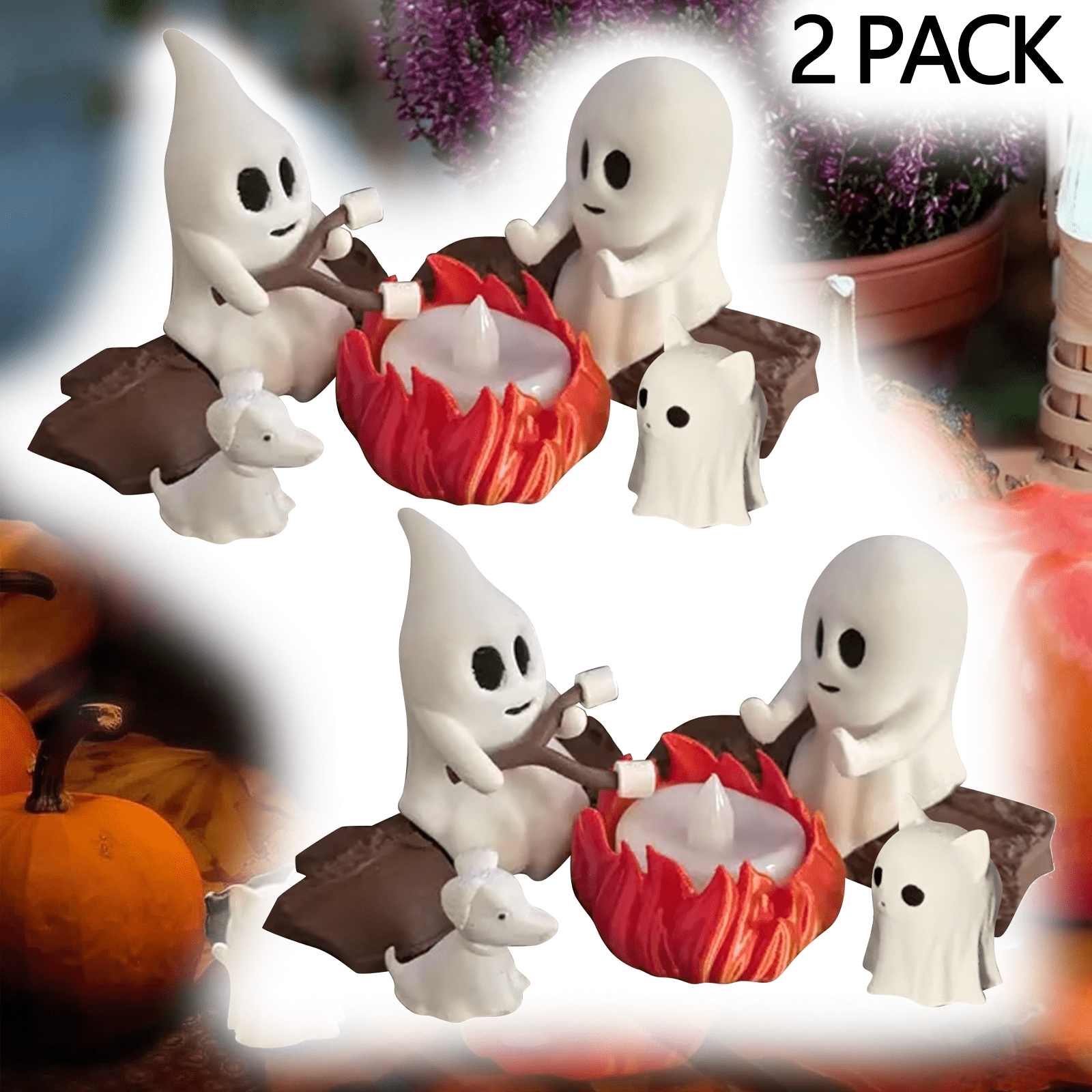 Halloween Ghost Campfire Gathering ,3D Ghost Campfire Flickering Night ...
