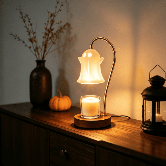 Halloween Ghost Candle Warmer Lamp with Timer, Smokeless Wax Melter ...