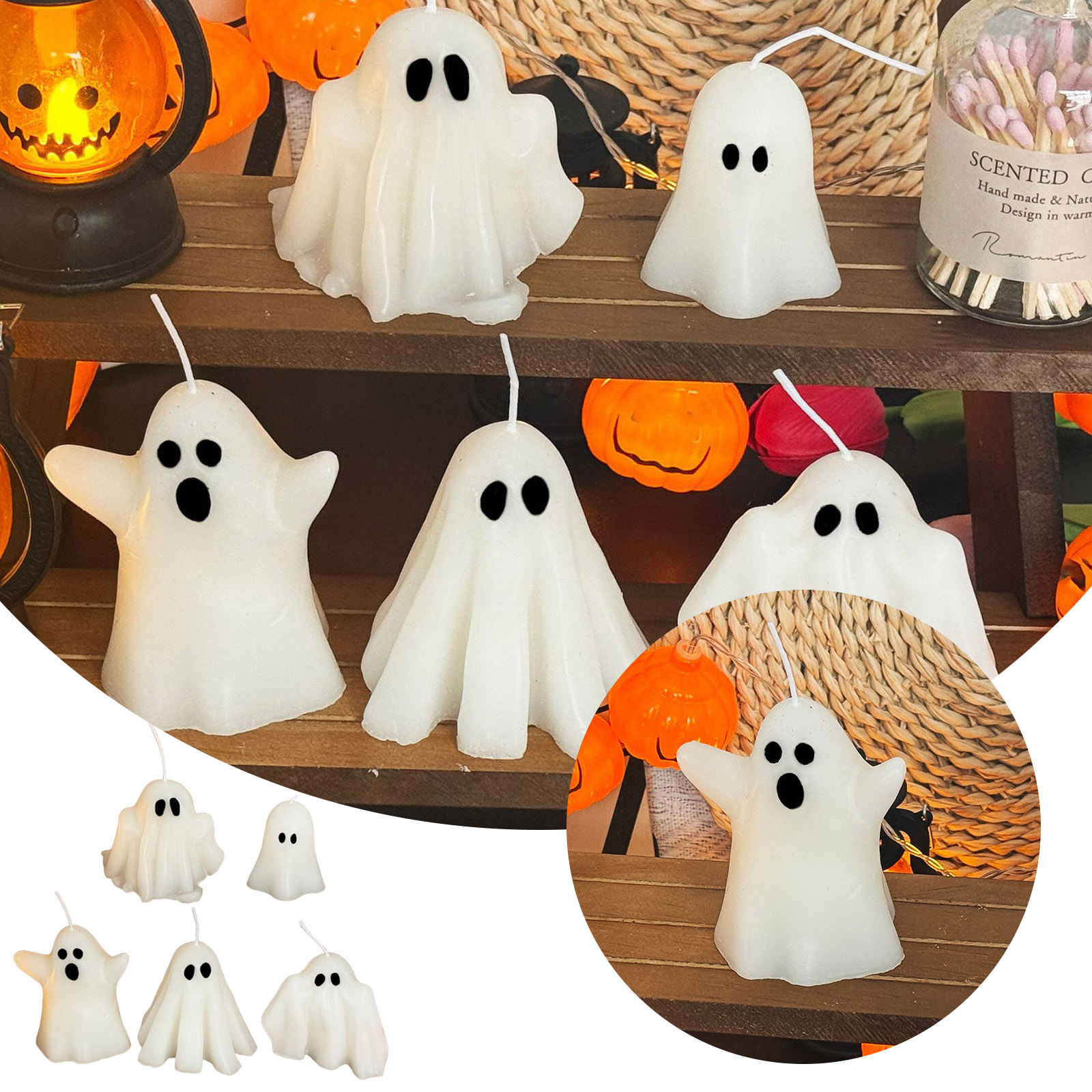 Halloween Ghost Candles - 3D Spooky Shaped Aromatherapy Candles,Perfect ...