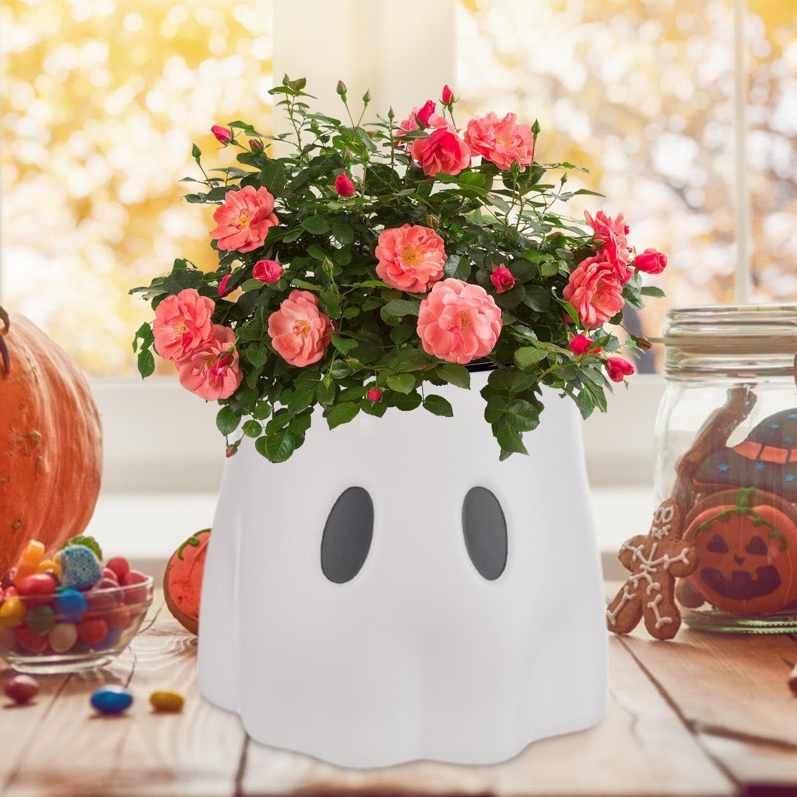 Halloween Ghost Candy Bowl - Ghost Bucket Vase | Halloween Succulent ...
