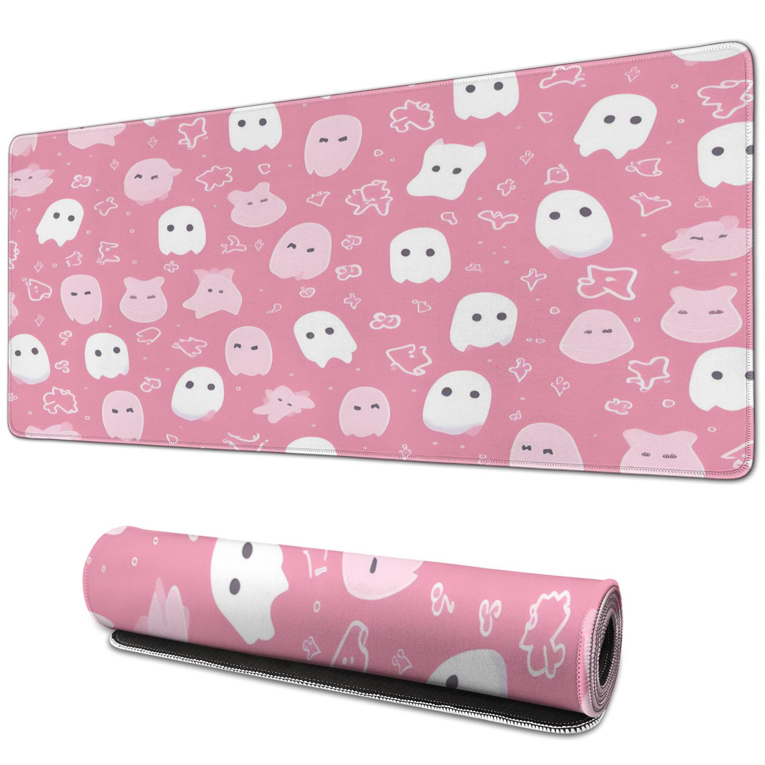 Halloween Ghost Cartoon Extended Mouse Pad Kawaii Design, Spooky Spirit ...