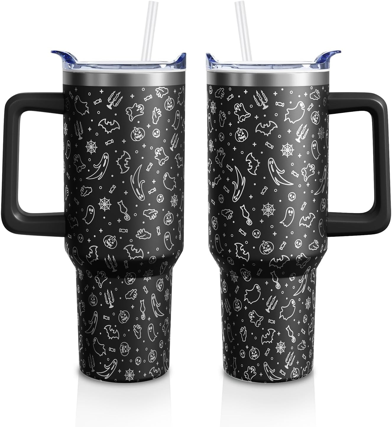 Halloween Ghost Cup Gifts for Women Men, Spooky 40oz Tumbler with ...